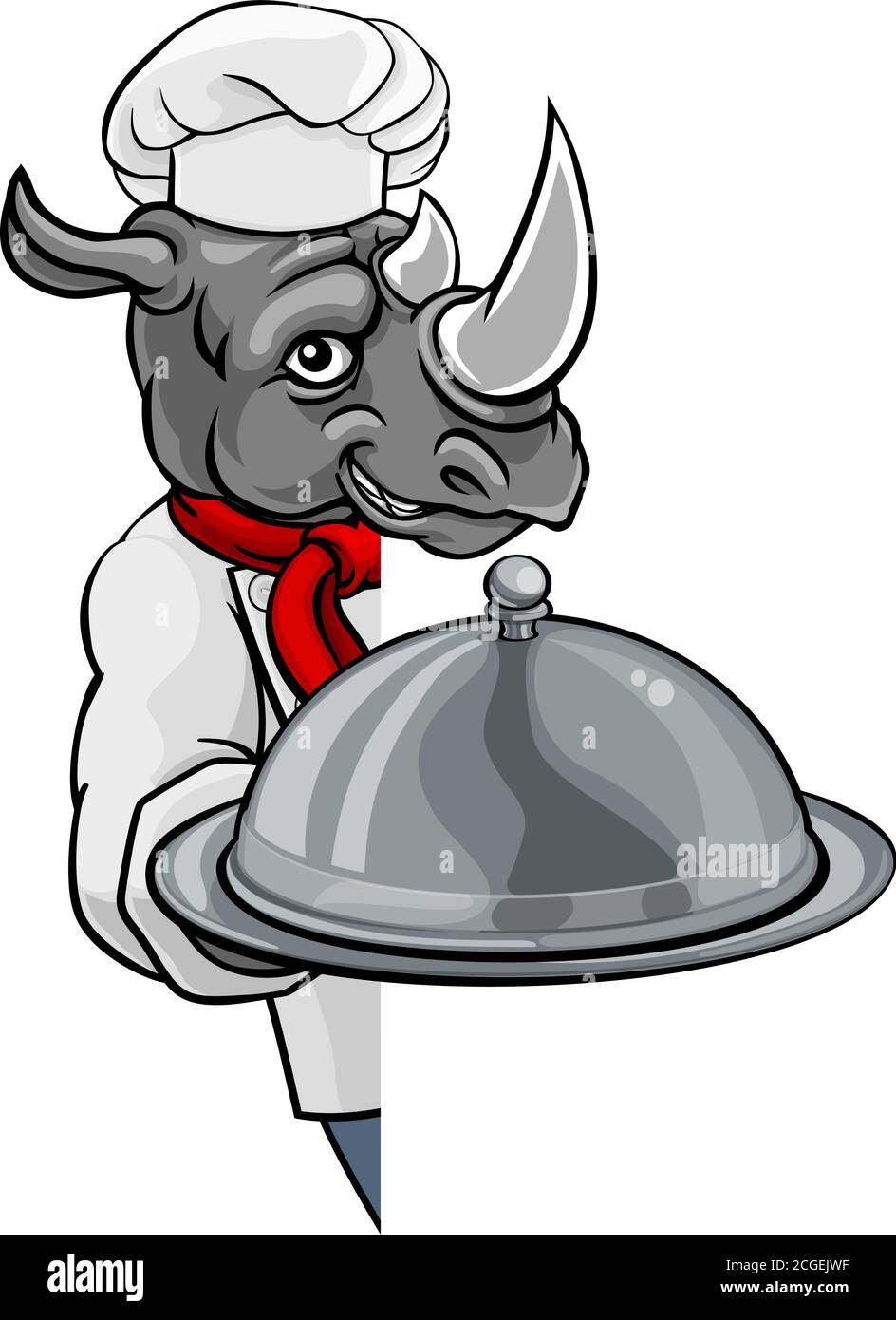 Rhino Chef Mascot Sign Cartoon Character Stock Vector Image & Art - Alamy