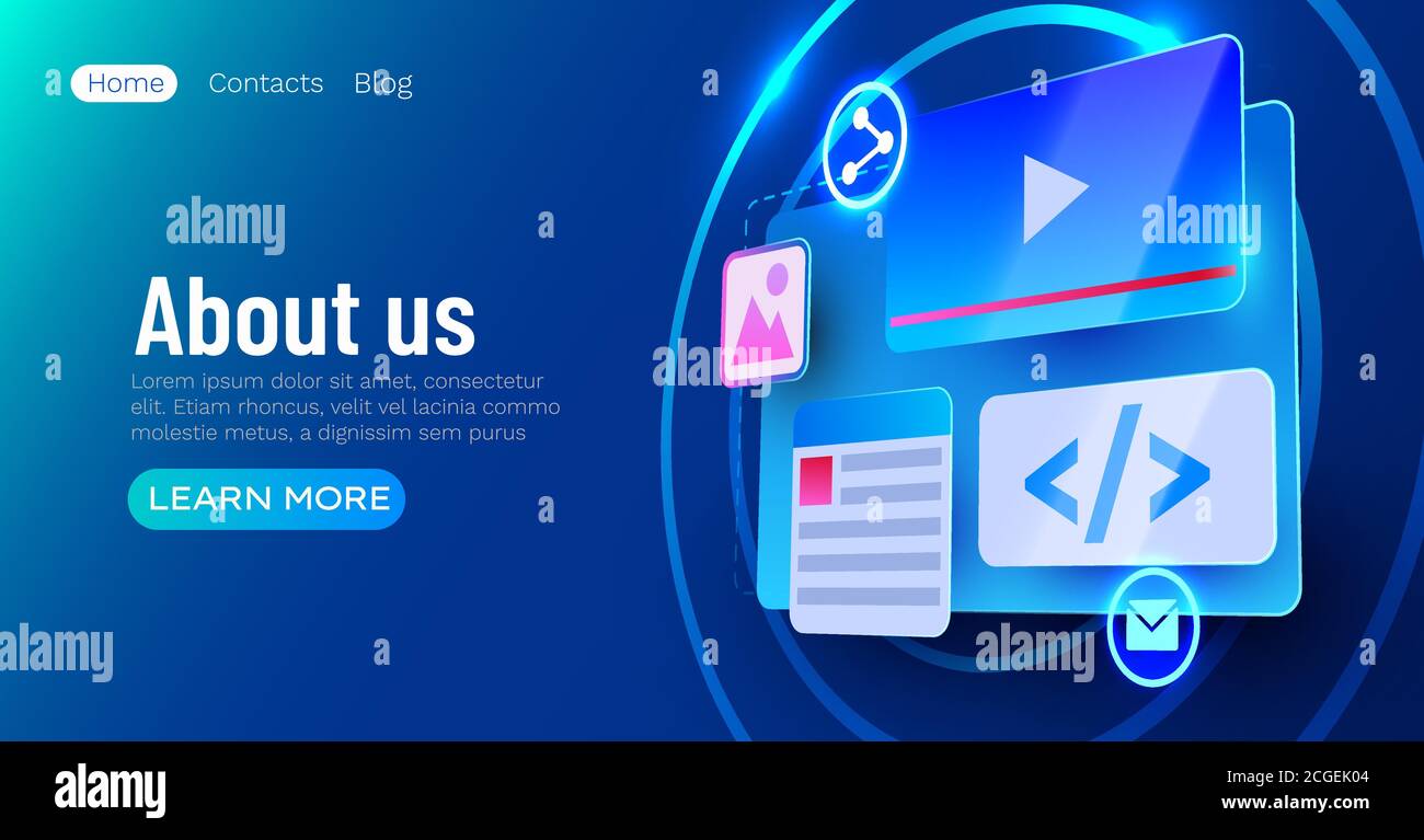 Web site ui element banner. Web development concept. Vector ...