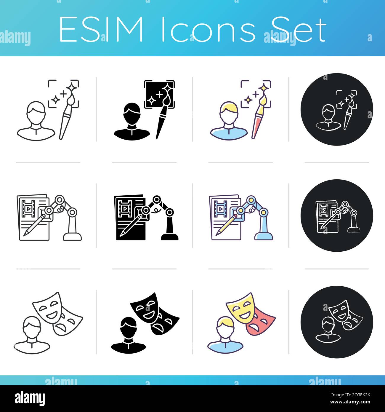 Film making process icons set Stock Vector Image & Art - Alamy