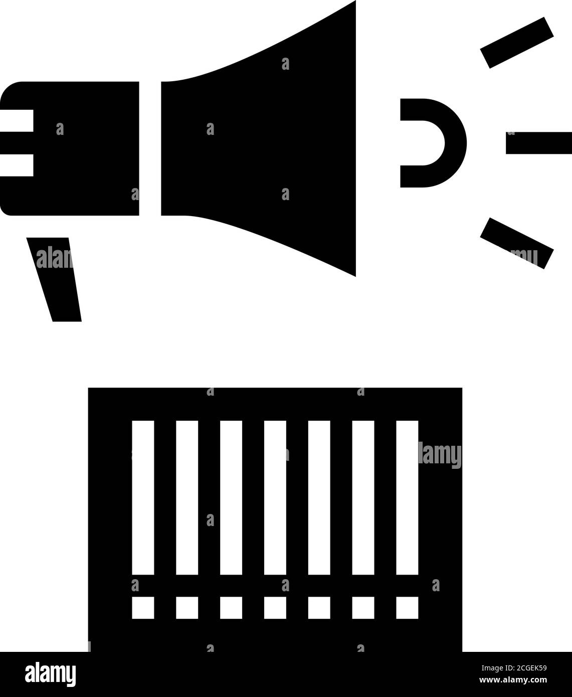 qr code loudspeaker glyph icon vector isolated illustration Stock ...