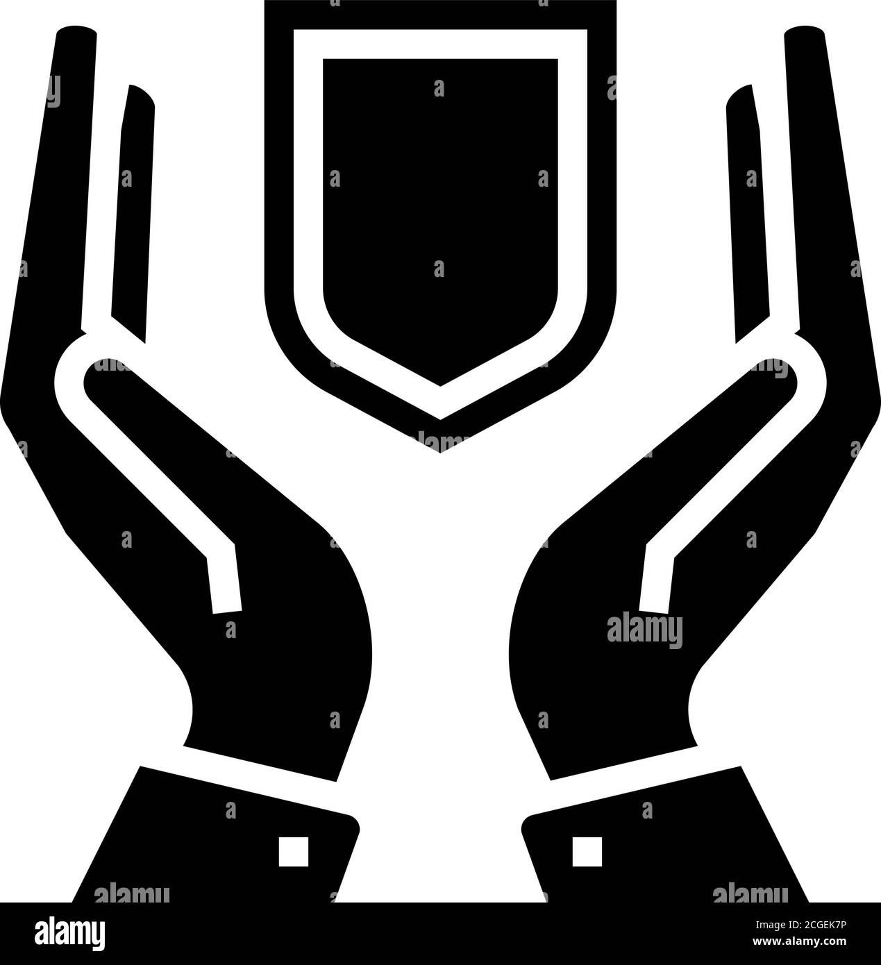 hand hold shield glyph icon vector isolated illustration Stock Vector ...