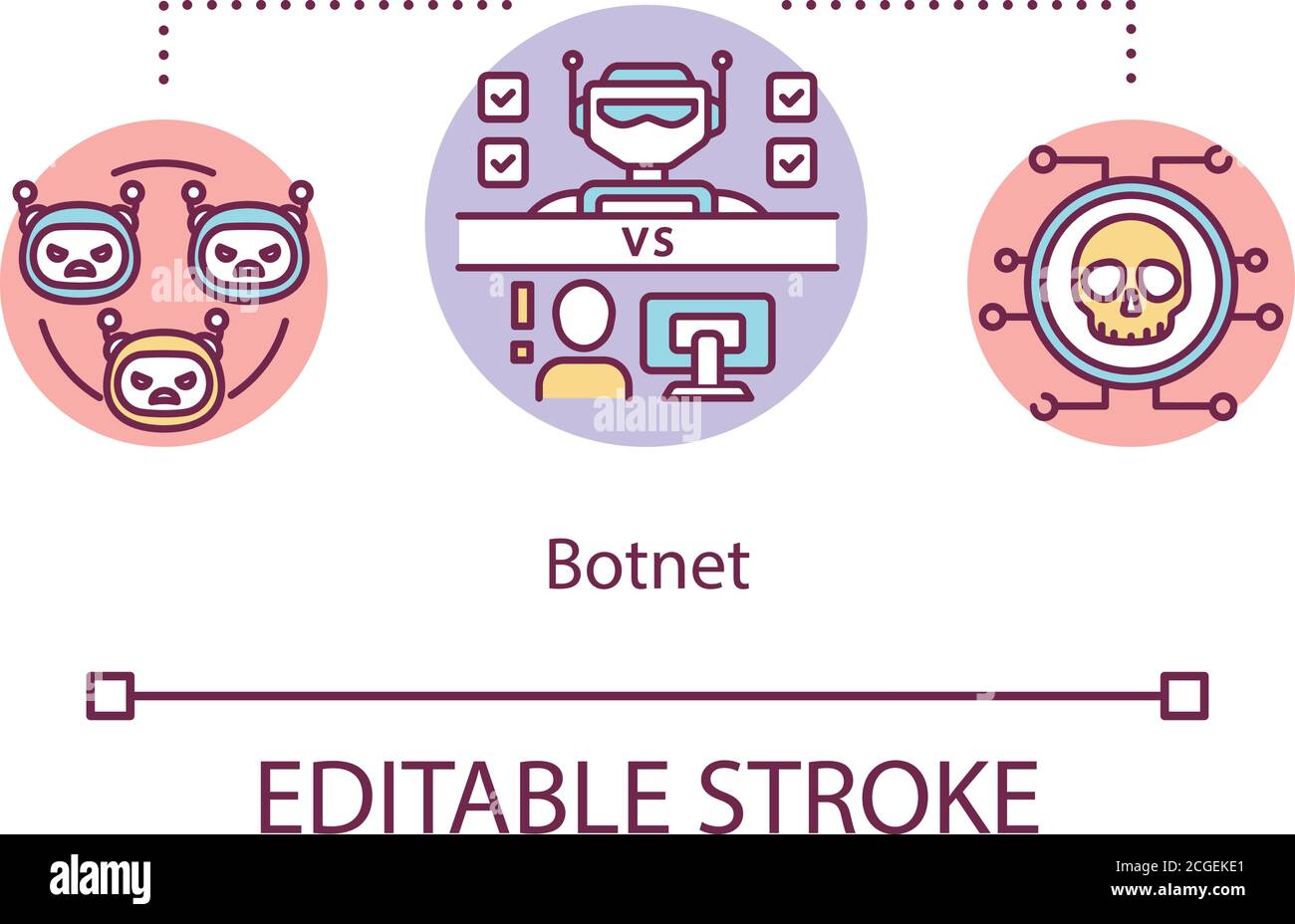 Destructive bot network concept icon Stock Vector Image & Art - Alamy