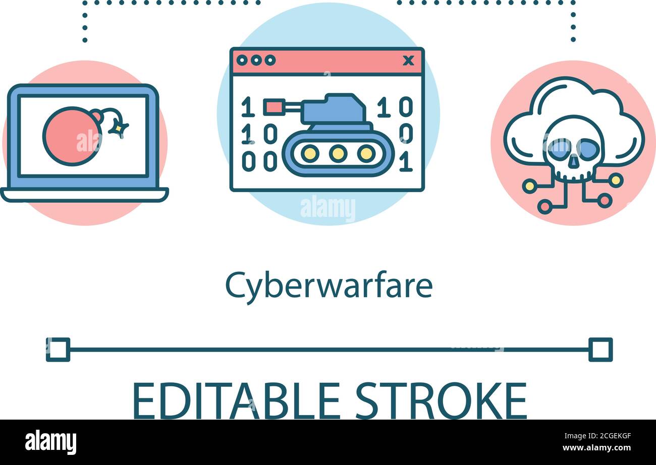 Cyberwarfare digital attack concept icon Stock Vector Image & Art - Alamy