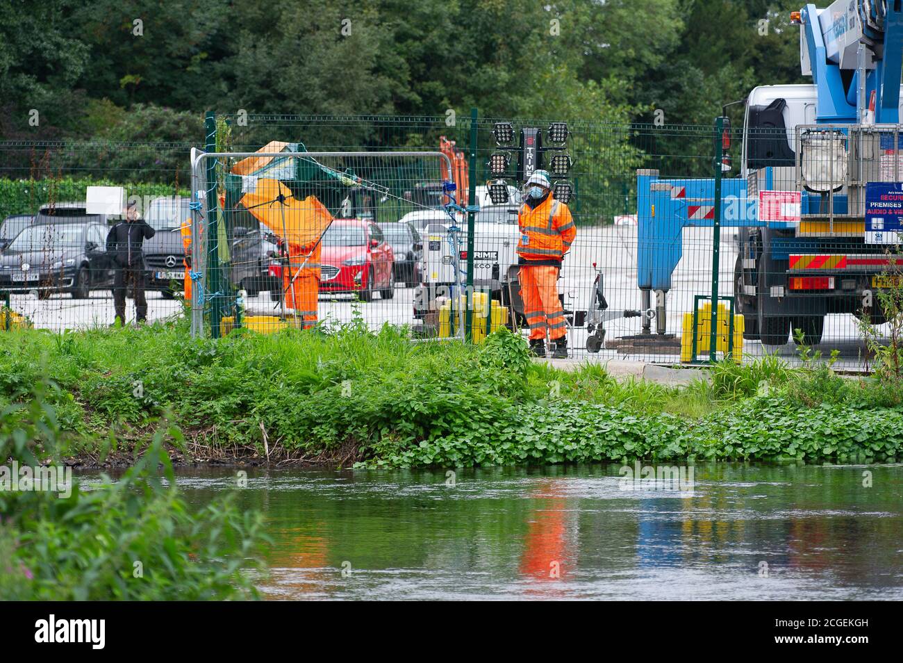 Denham, Buckinghamshire, UK. 8th September, 2020. HS2 staff across the ...