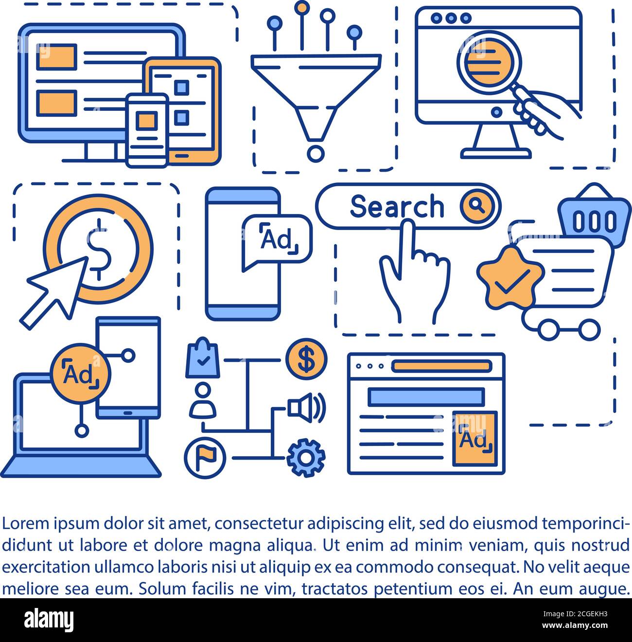 Online advertising channels concept icon with text Stock Vector Image ...