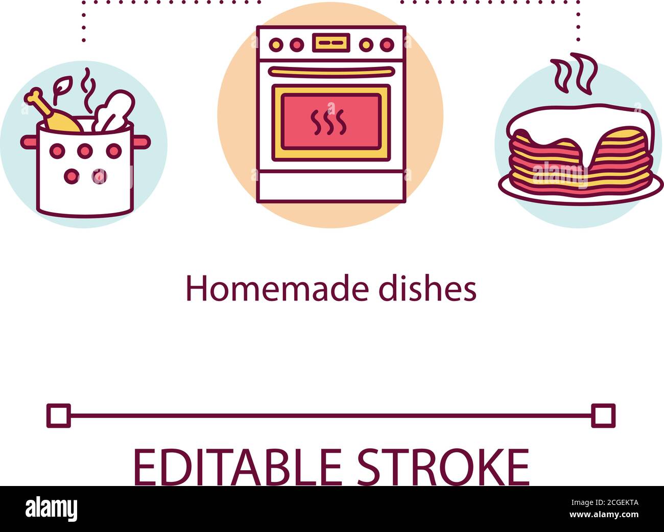 Homemade dishes concept icon Stock Vector Image & Art - Alamy