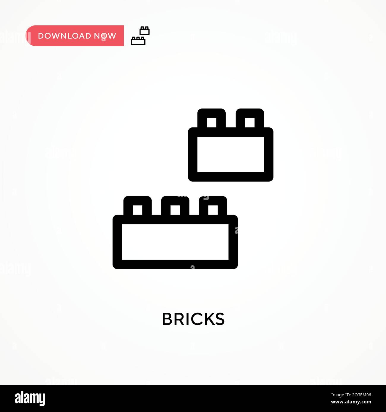 Bricks Simple vector icon. Modern, simple flat vector illustration for ...
