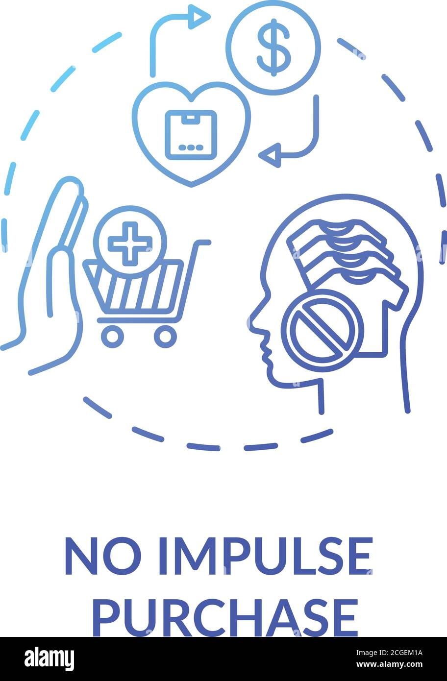 No impulse purchase concept icon Stock Vector Image & Art - Alamy