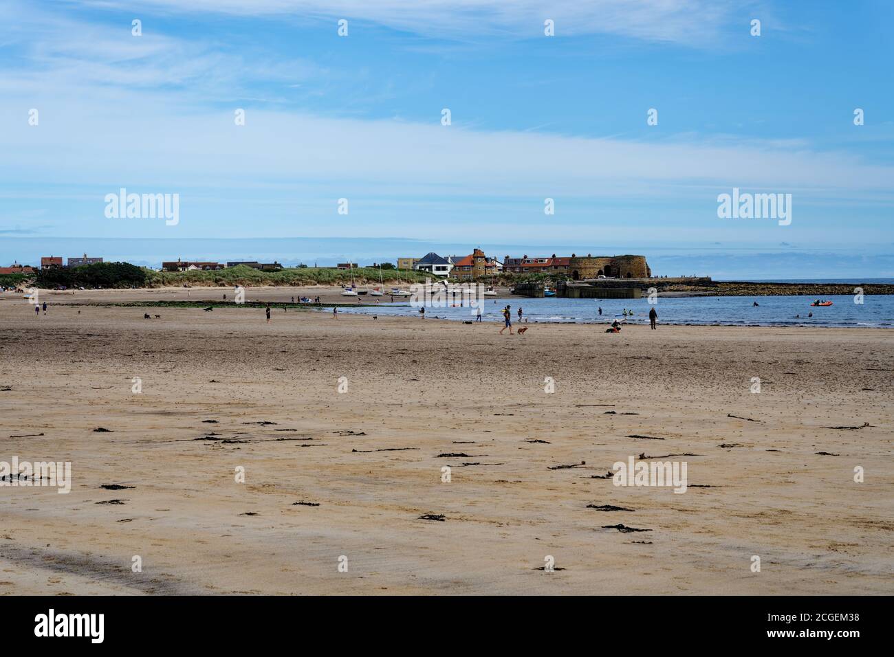 Beadnell Bay and beach in Northumberland Stock Photo - Alamy