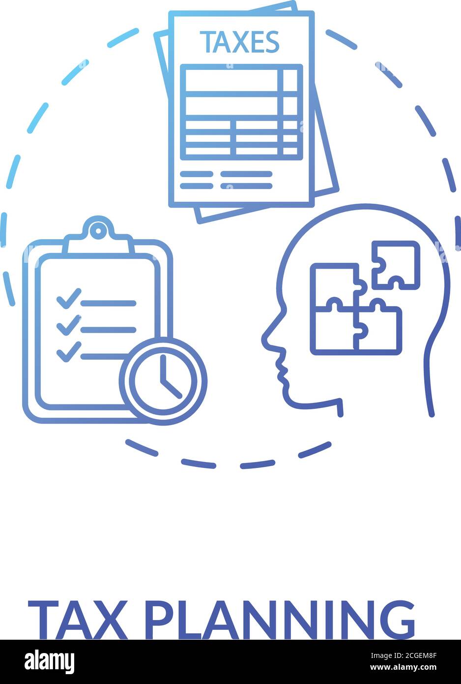 Tax planning concept icon Stock Vector Image & Art - Alamy