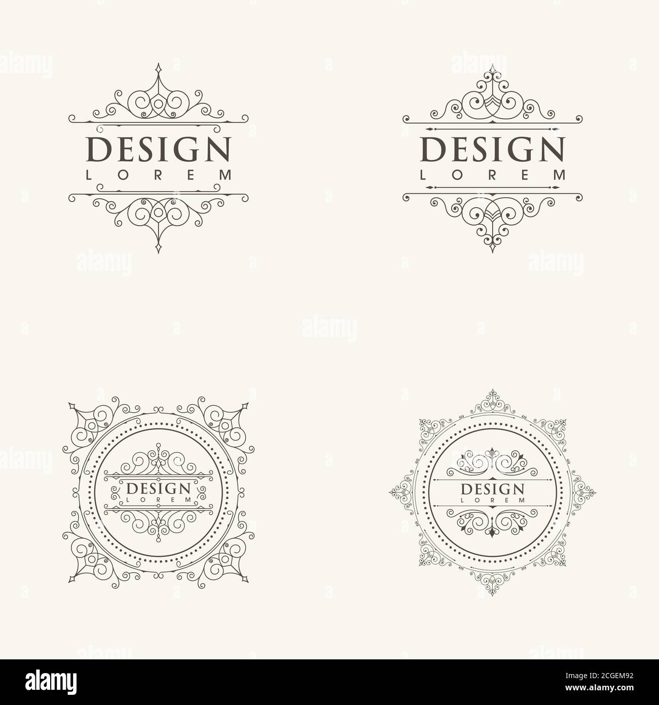 Vintage border line Template vector illustration design Stock Vector ...