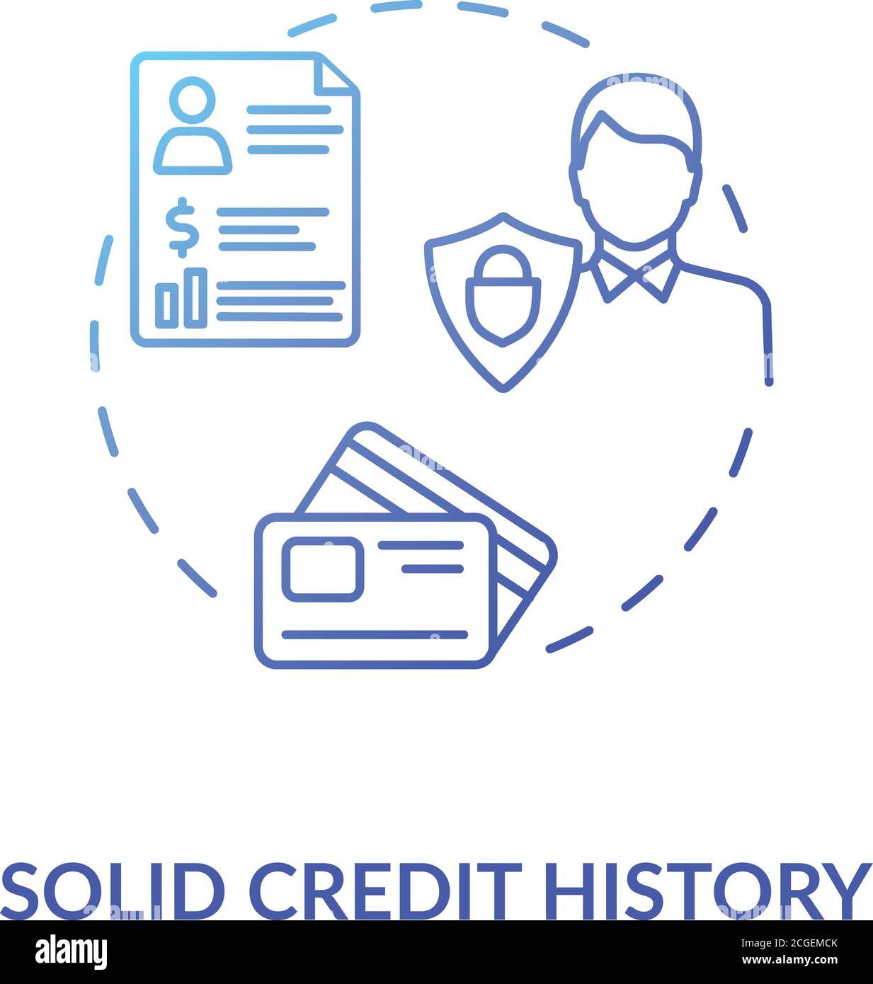 Solid credit history concept icon Stock Vector Image & Art - Alamy
