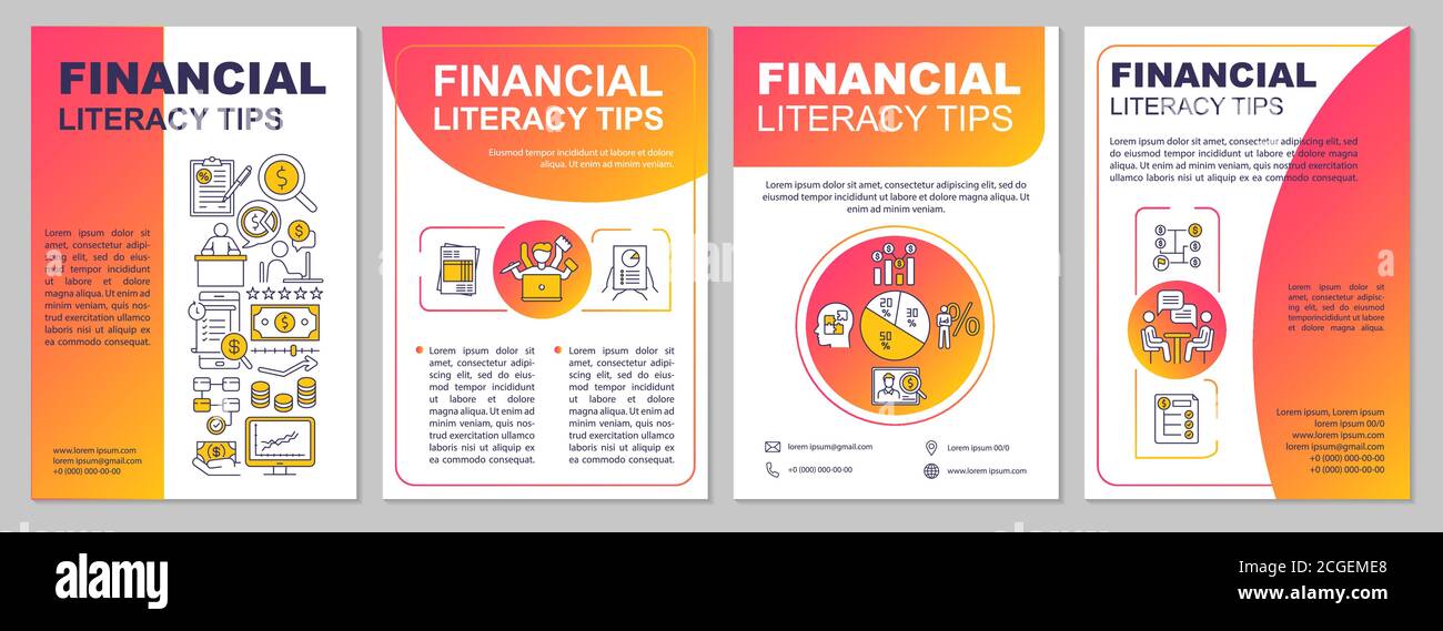 Financial literacy tips brochure template Stock Vector Image & Art - Alamy