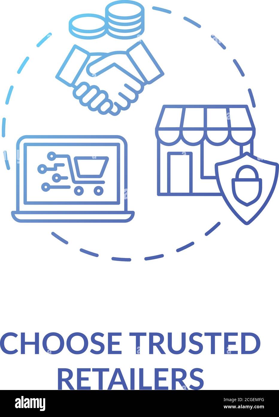 Choose trusted retailers concept icon Stock Vector Image & Art - Alamy