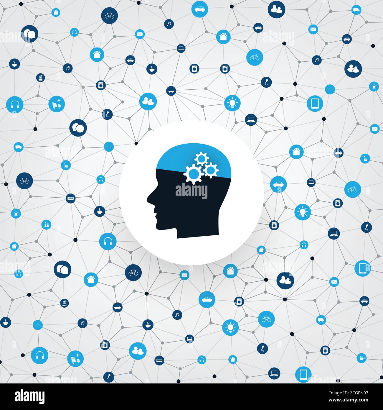 Machine Learning, Artificial Intelligence and Networks Design Concept ...