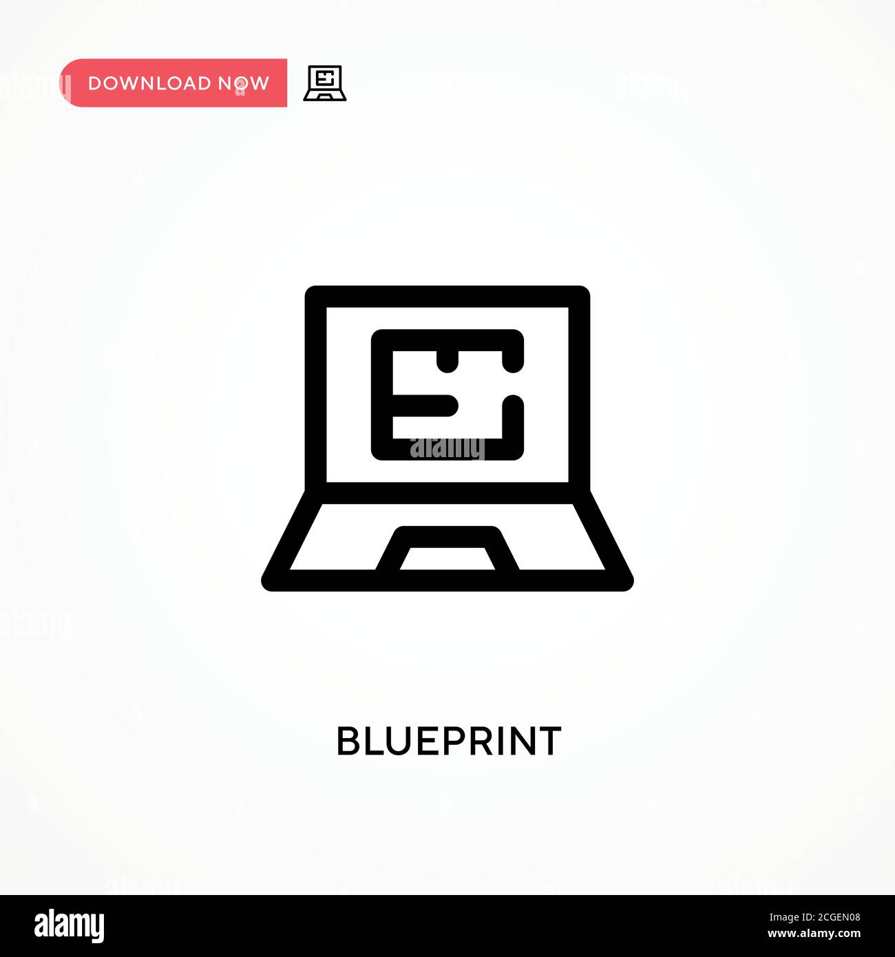 Blueprint Simple vector icon. Modern, simple flat vector illustration ...