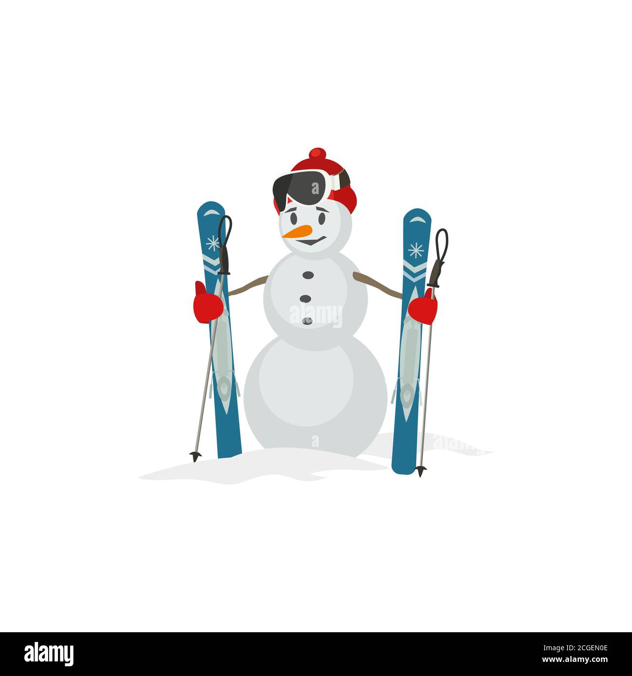 Snowman with ski icon Stock Vector Image & Art - Alamy