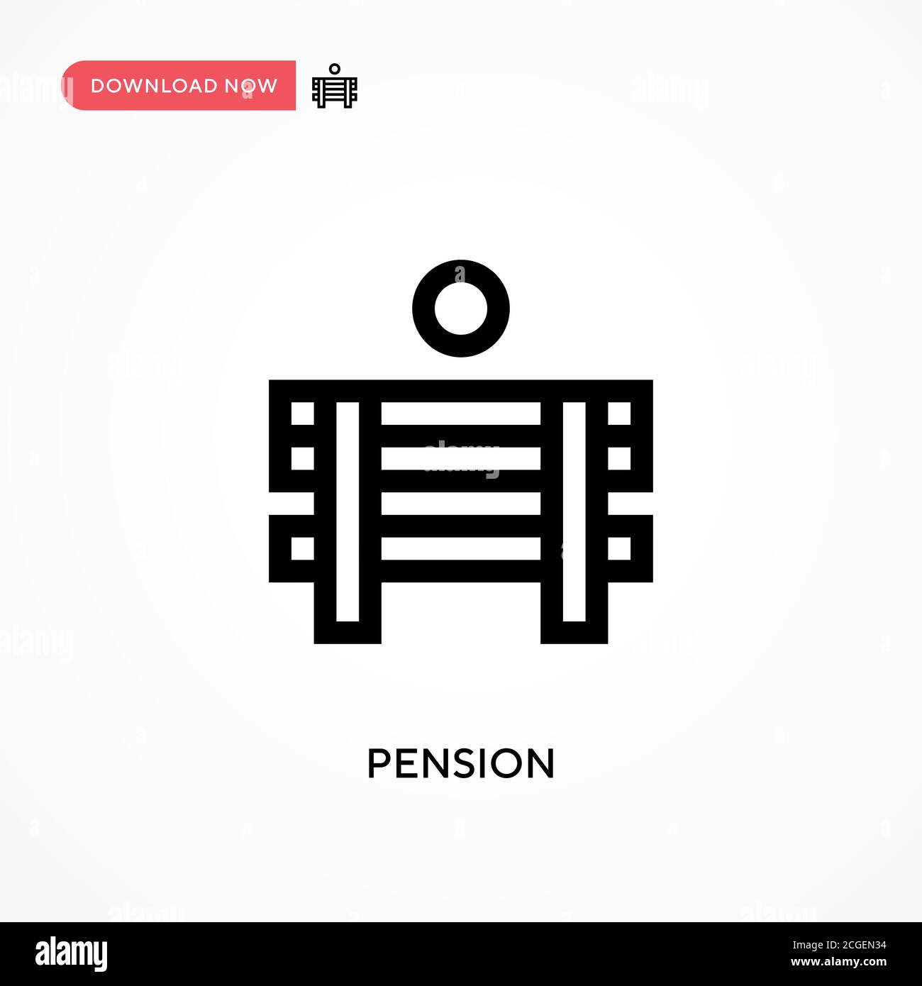 Pension Simple vector icon. Modern, simple flat vector illustration for ...
