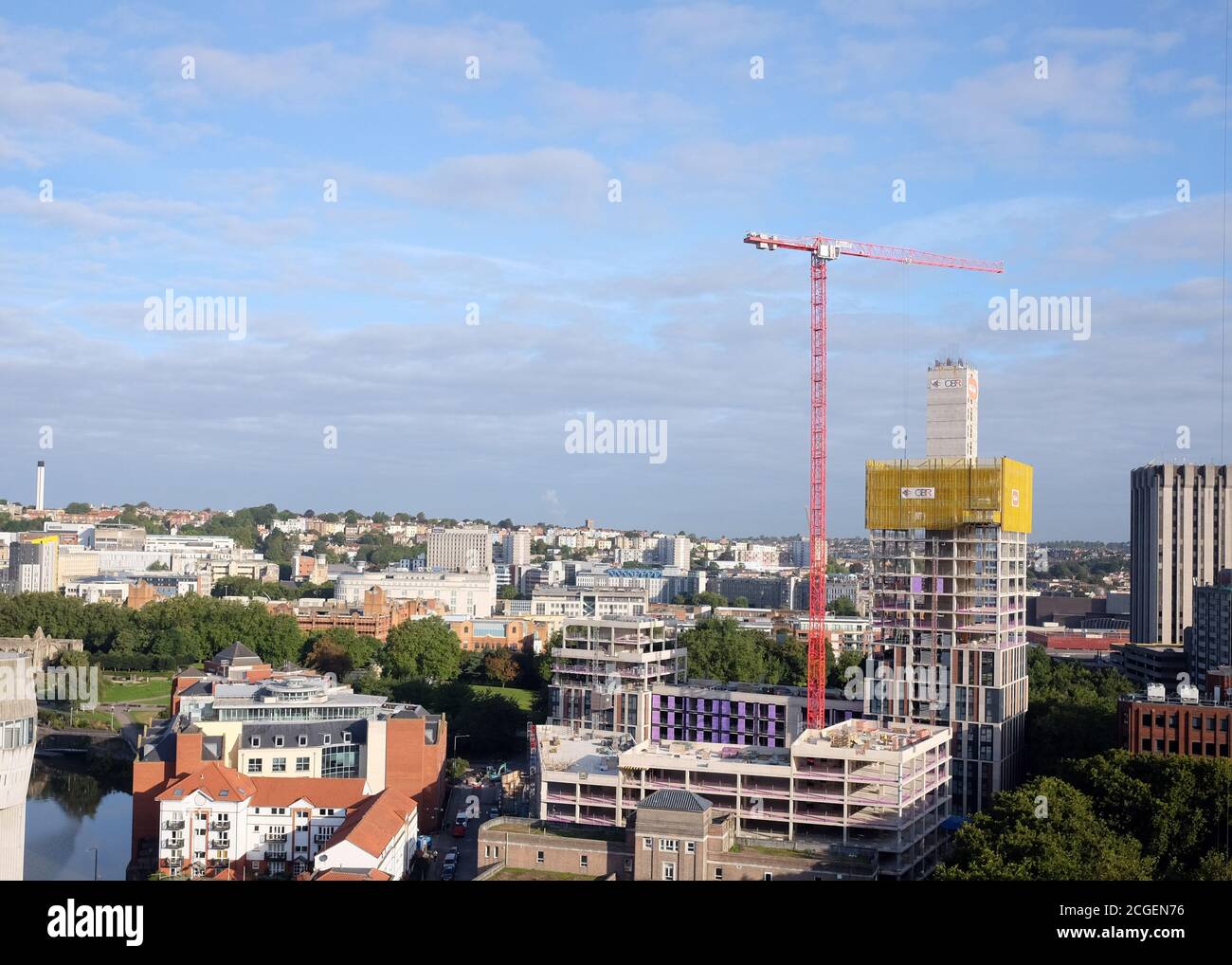 September 2020 - Bristol city skyline with new residential development ...