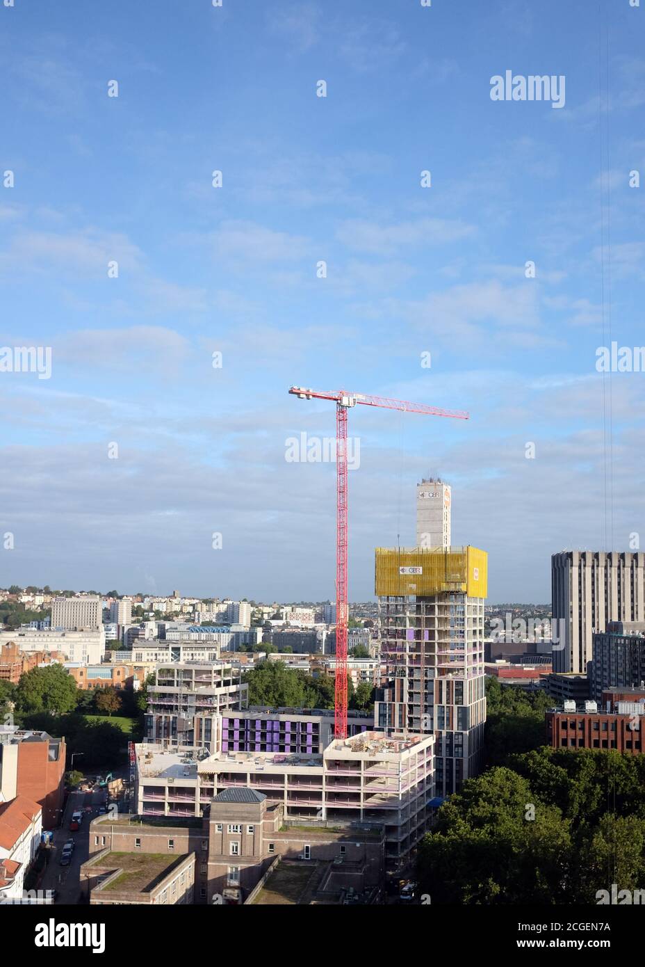 September 2020 - Bristol city skyline with new residential development ...