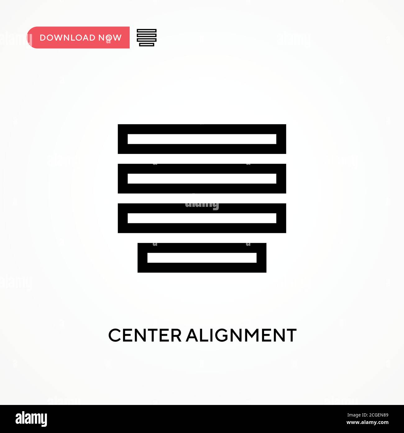 Center alignment Simple vector icon. Modern, simple flat vector ...