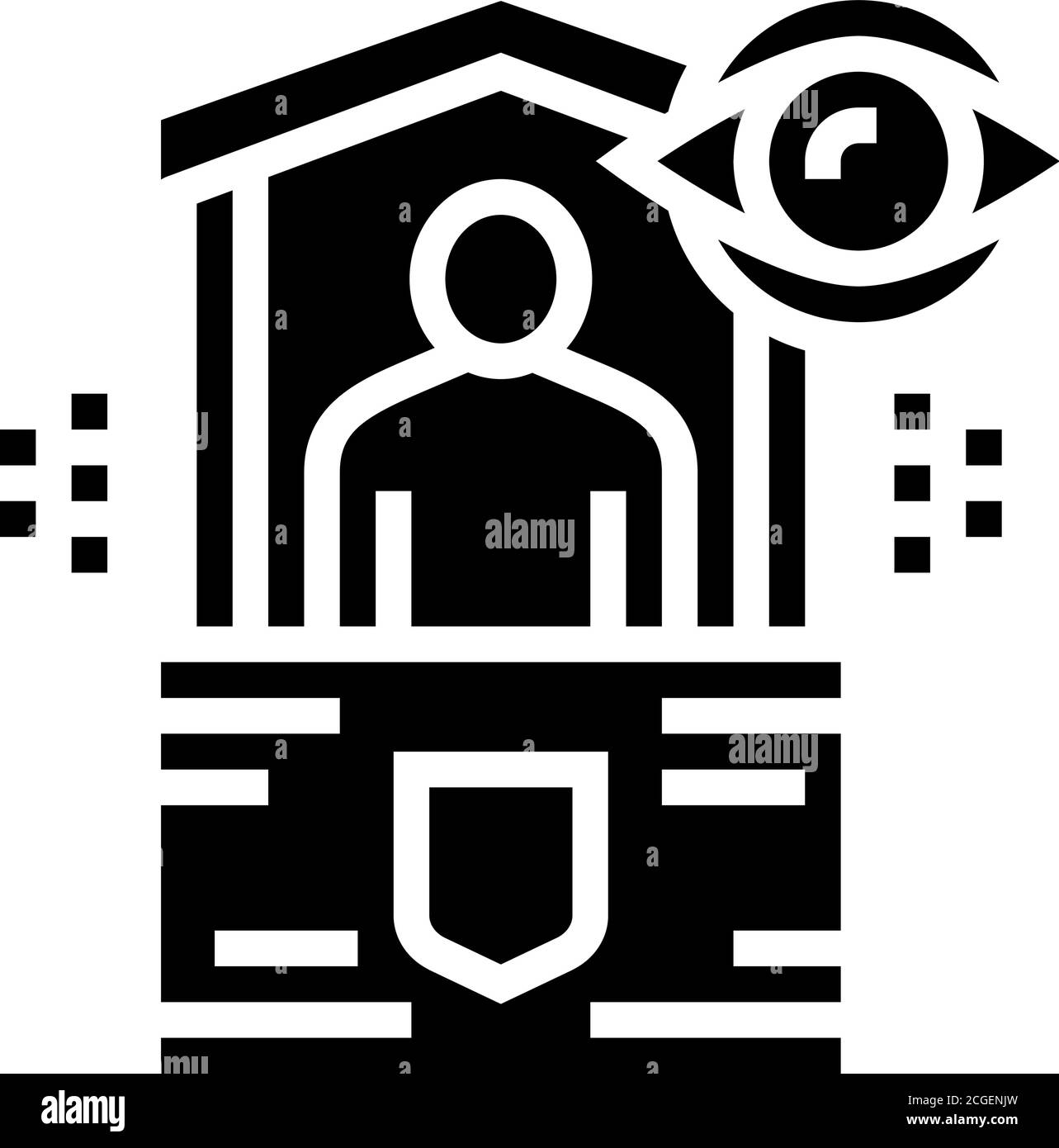 security post glyph icon vector isolated illustration Stock Vector ...