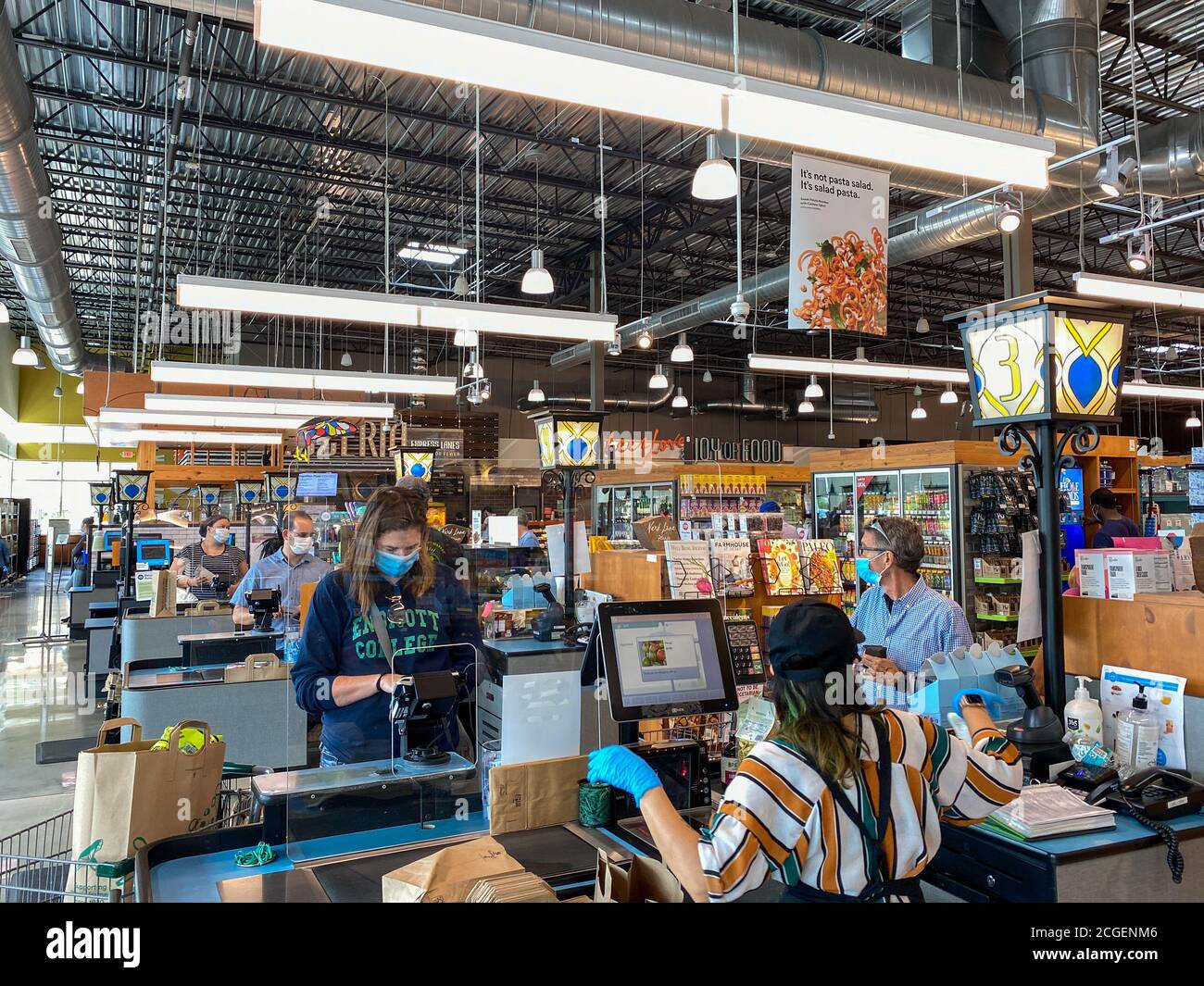 Orlando,FL/USA-5/10/20: The check out counter of a Whole Foods Market ...