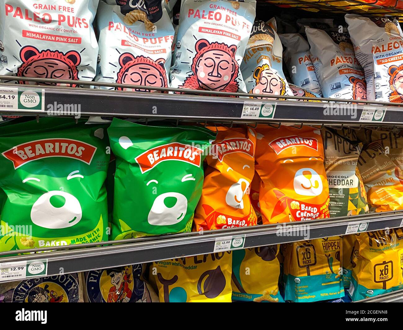 Orlando,FL/USA-5/10/20: A display of Potato, Paleo Puffs and Bearitos ...