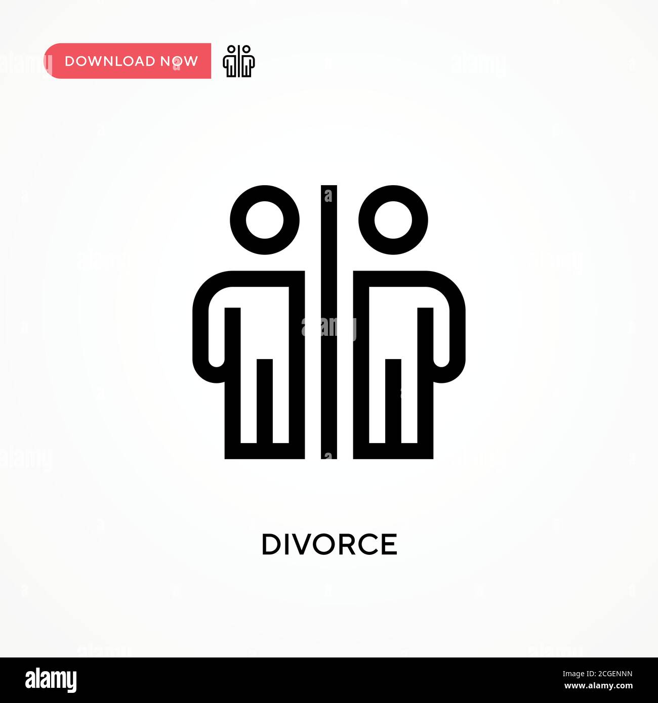 Divorce Simple vector icon. Modern, simple flat vector illustration for ...