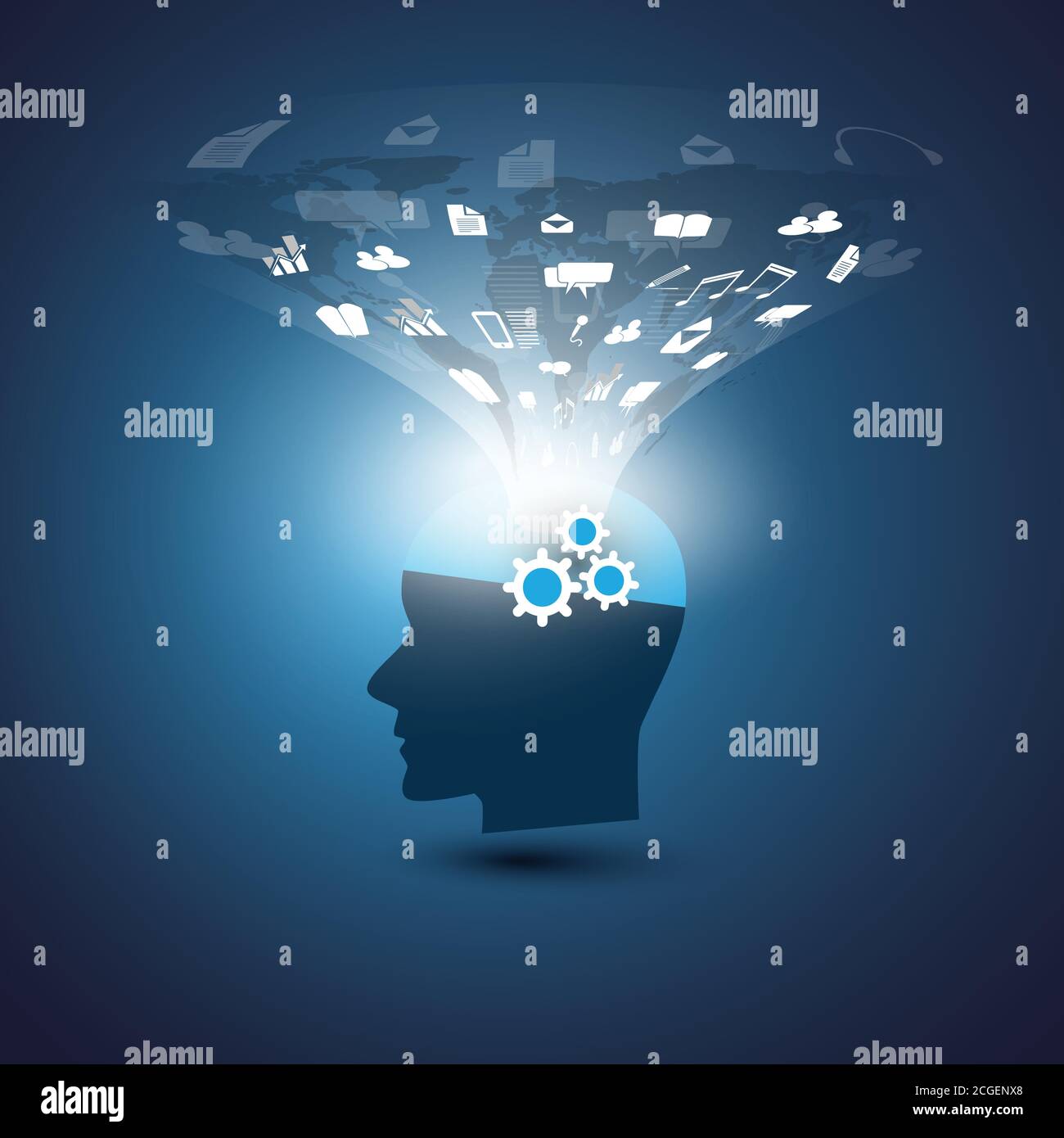 Machine Learning, Artificial Intelligence, Cloud Computing and Networks Design Concept with ...