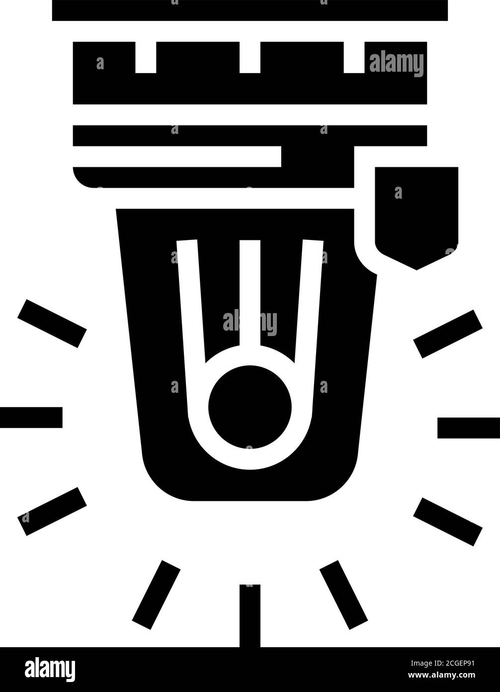 alarm signalization glyph icon vector isolated illustration Stock ...