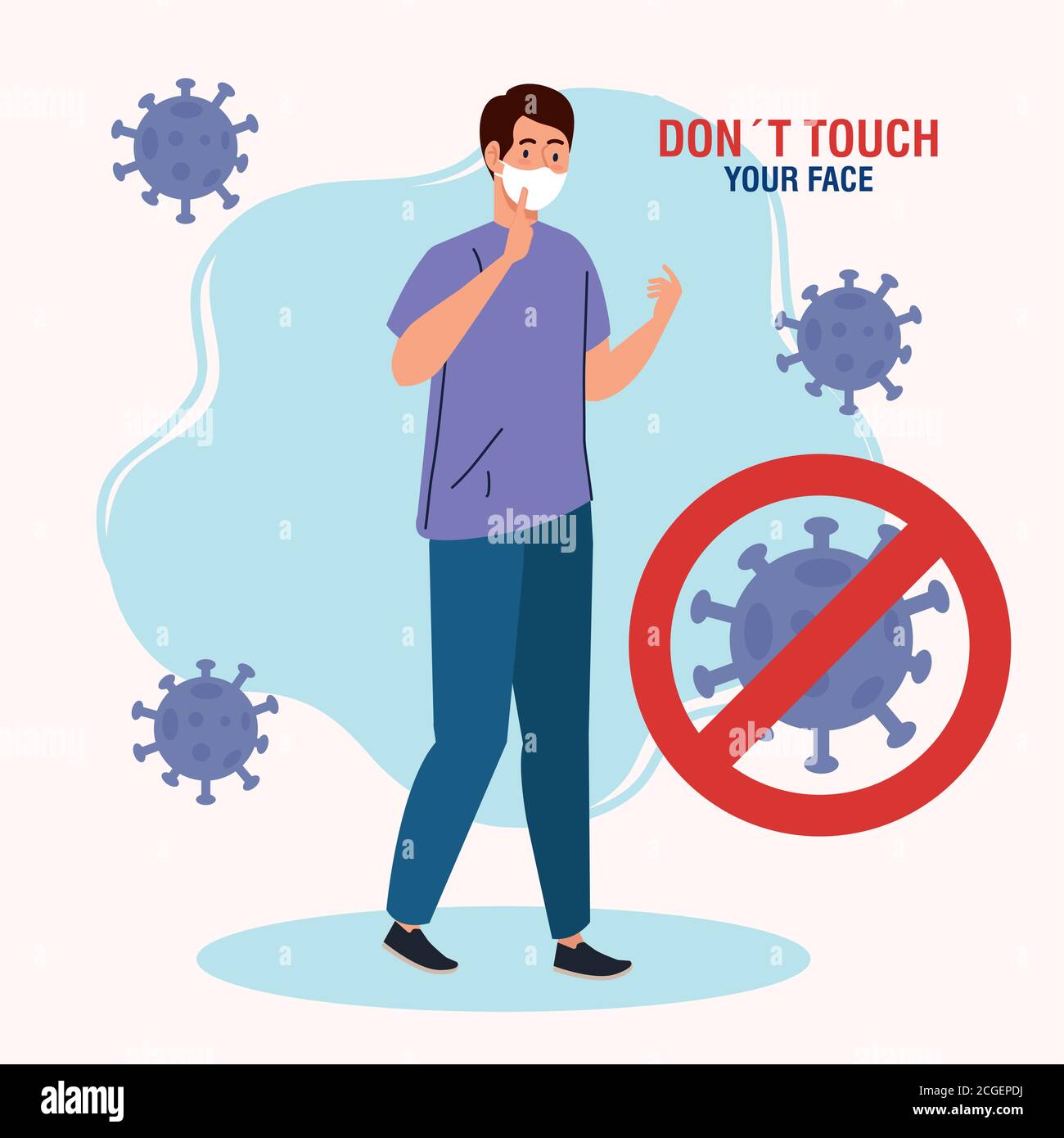 do not touch your face, man using respiratory protection, avoid ...