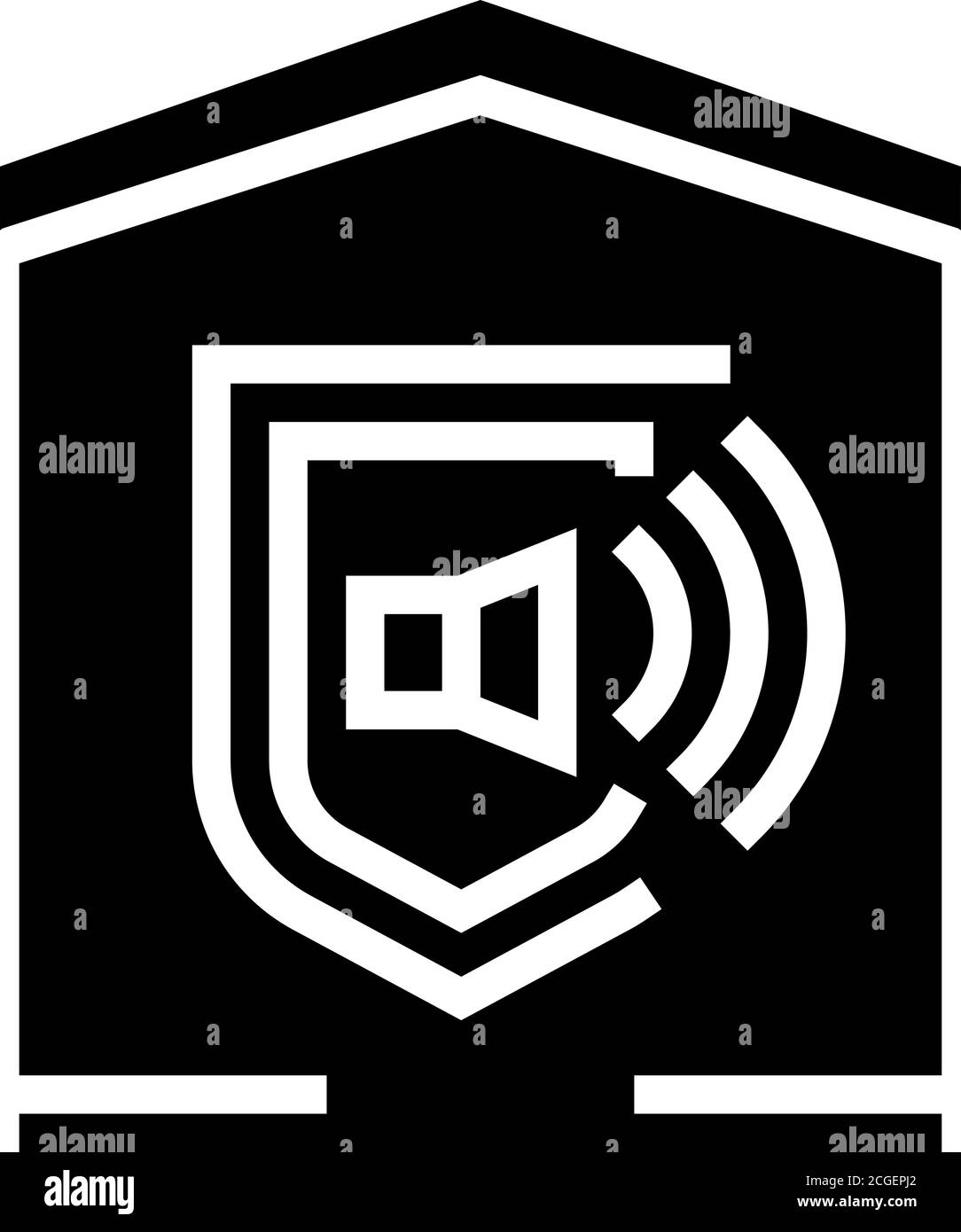 house sound signalization glyph icon vector isolated illustration Stock ...