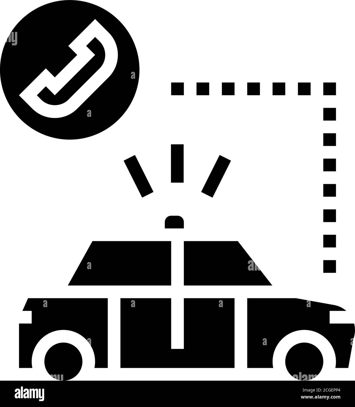 police car glyph icon vector isolated illustration Stock Vector Image ...