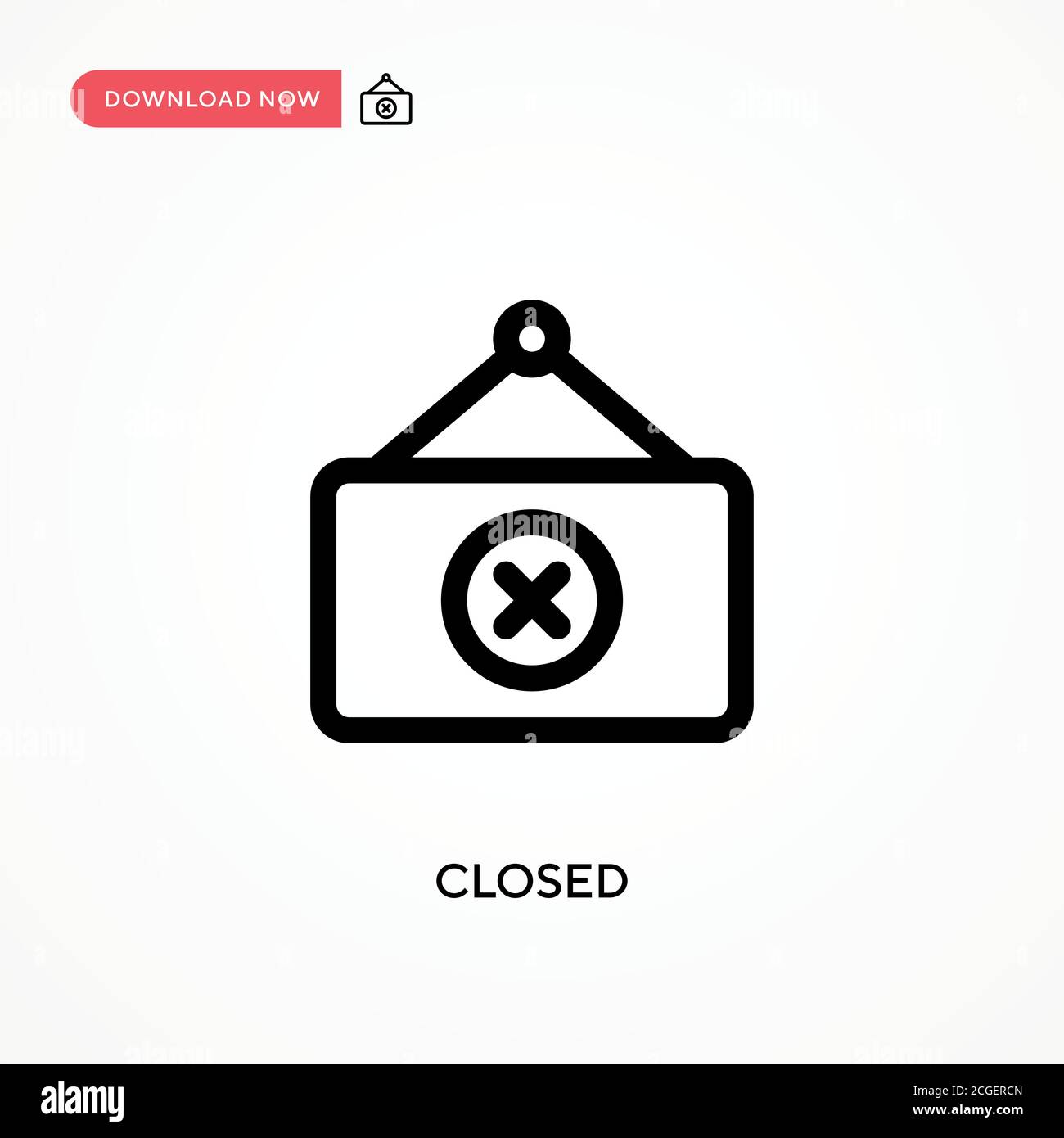 Closed Simple vector icon. Modern, simple flat vector illustration for ...