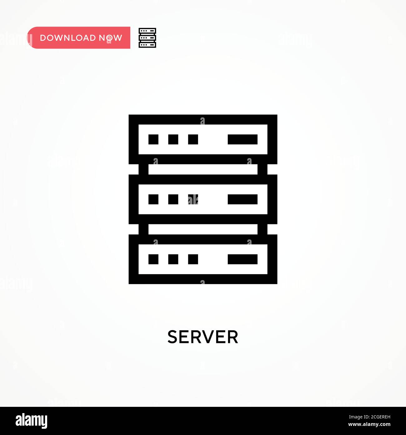 Server Simple vector icon. Modern, simple flat vector illustration for ...