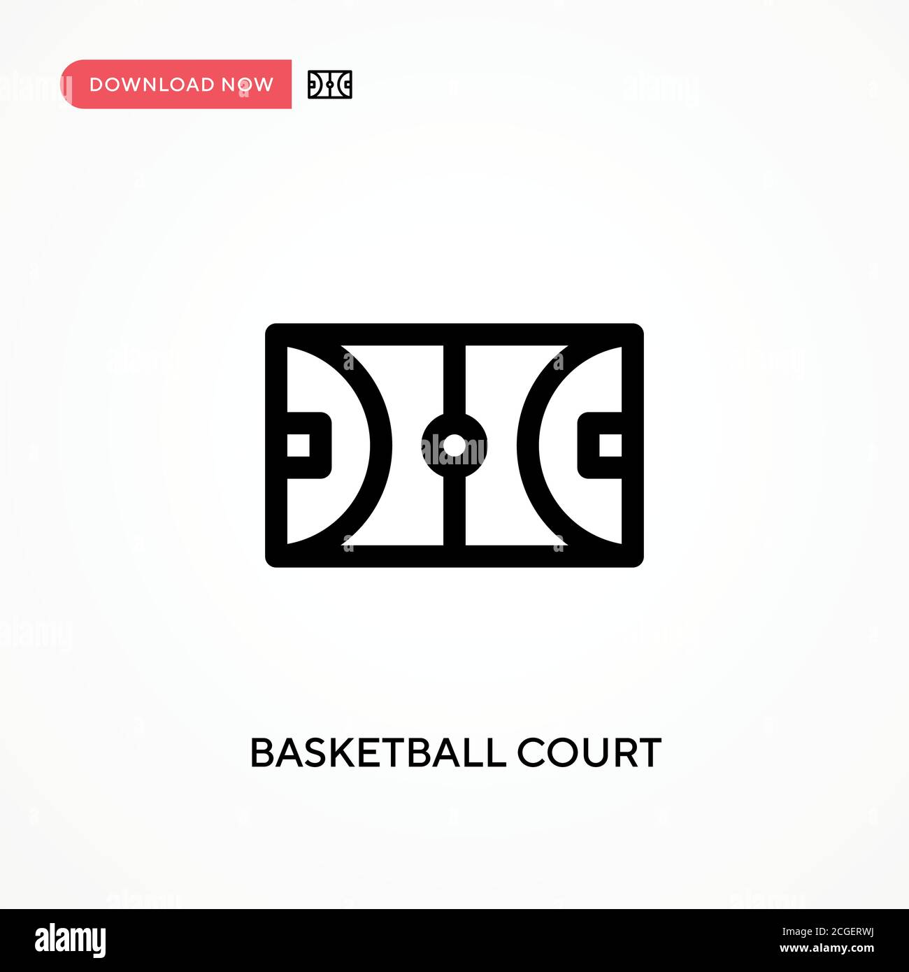 Basketball court Simple vector icon. Modern, simple flat vector ...