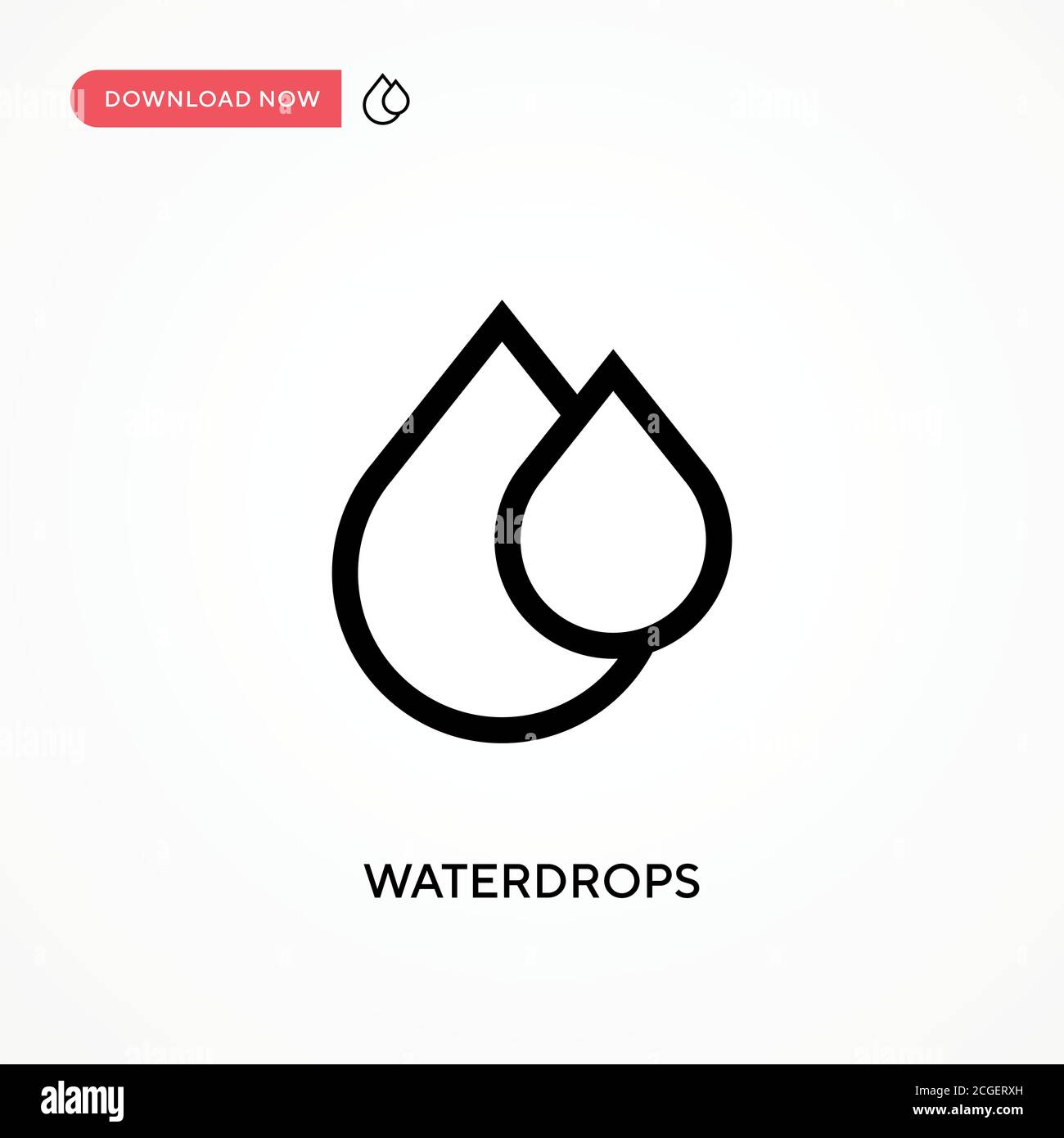 Waterdrops Simple vector icon. Modern, simple flat vector illustration ...