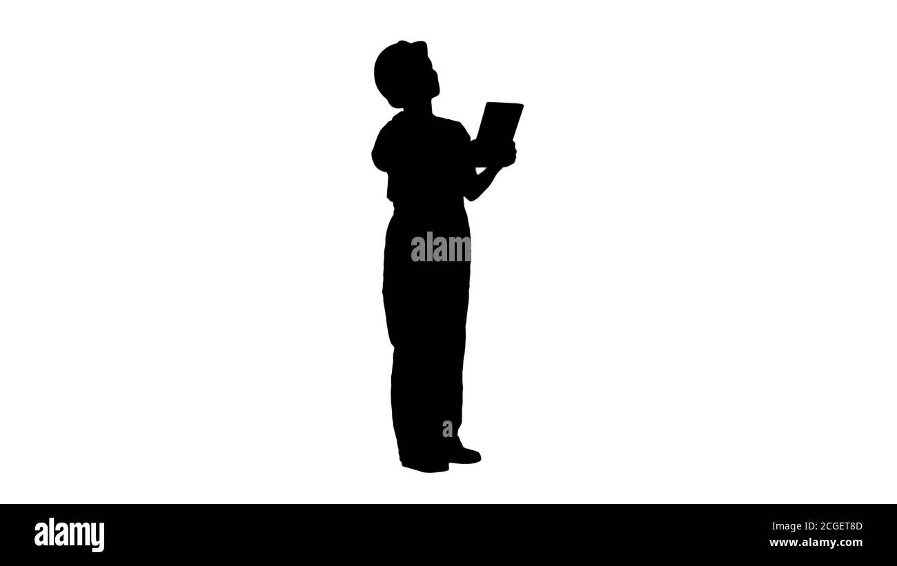 Silhouette female engineer in yellow Cut Out Stock Images & Pictures ...