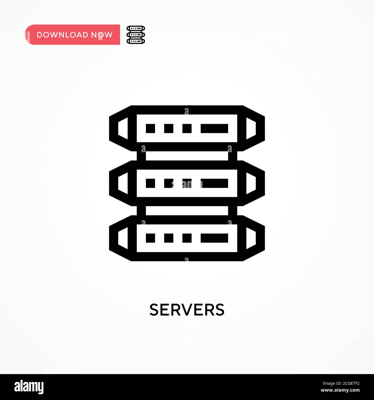 Servers Simple vector icon. Modern, simple flat vector illustration for ...