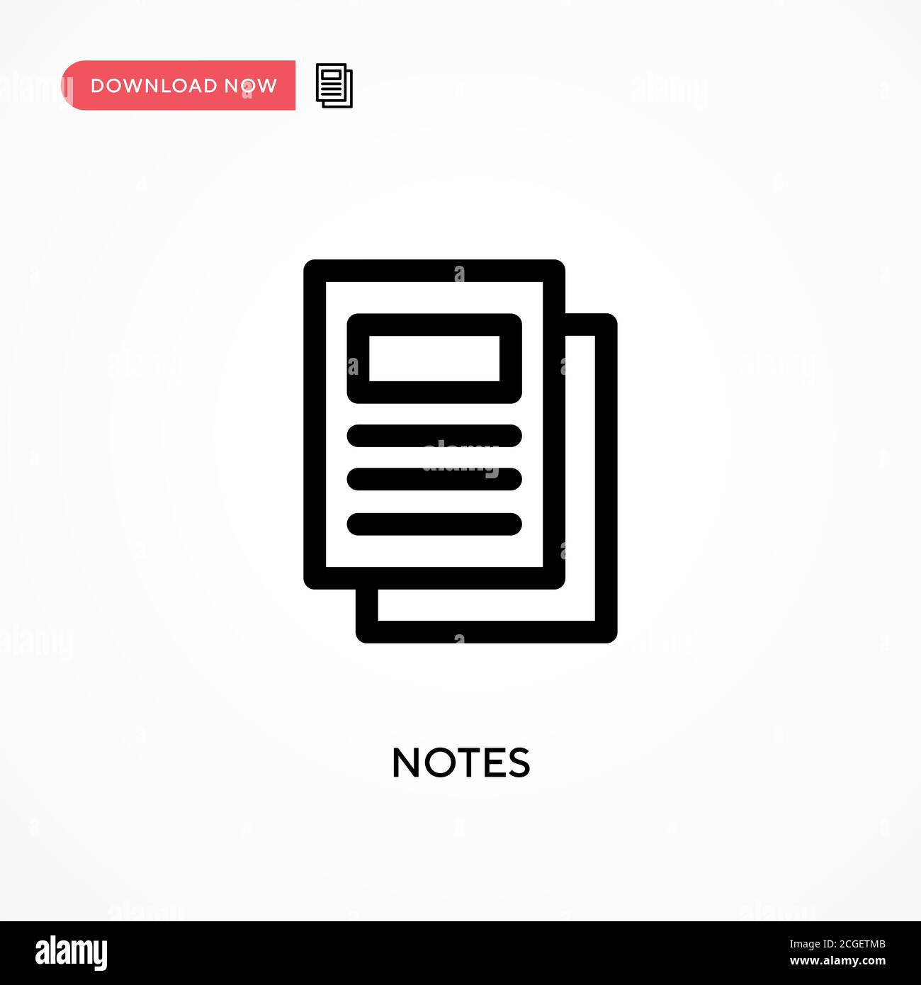 Notes Simple vector icon. Modern, simple flat vector illustration for ...