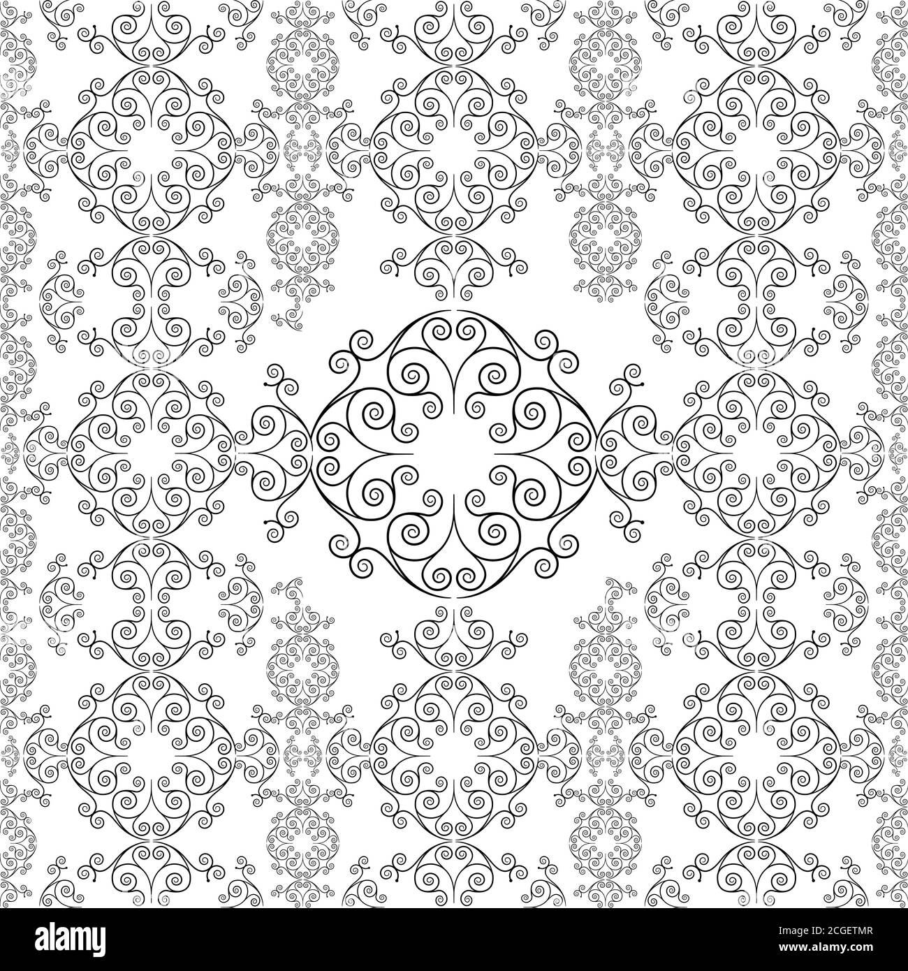 Decorative seamless pattern in vintage gothic style vector with ...
