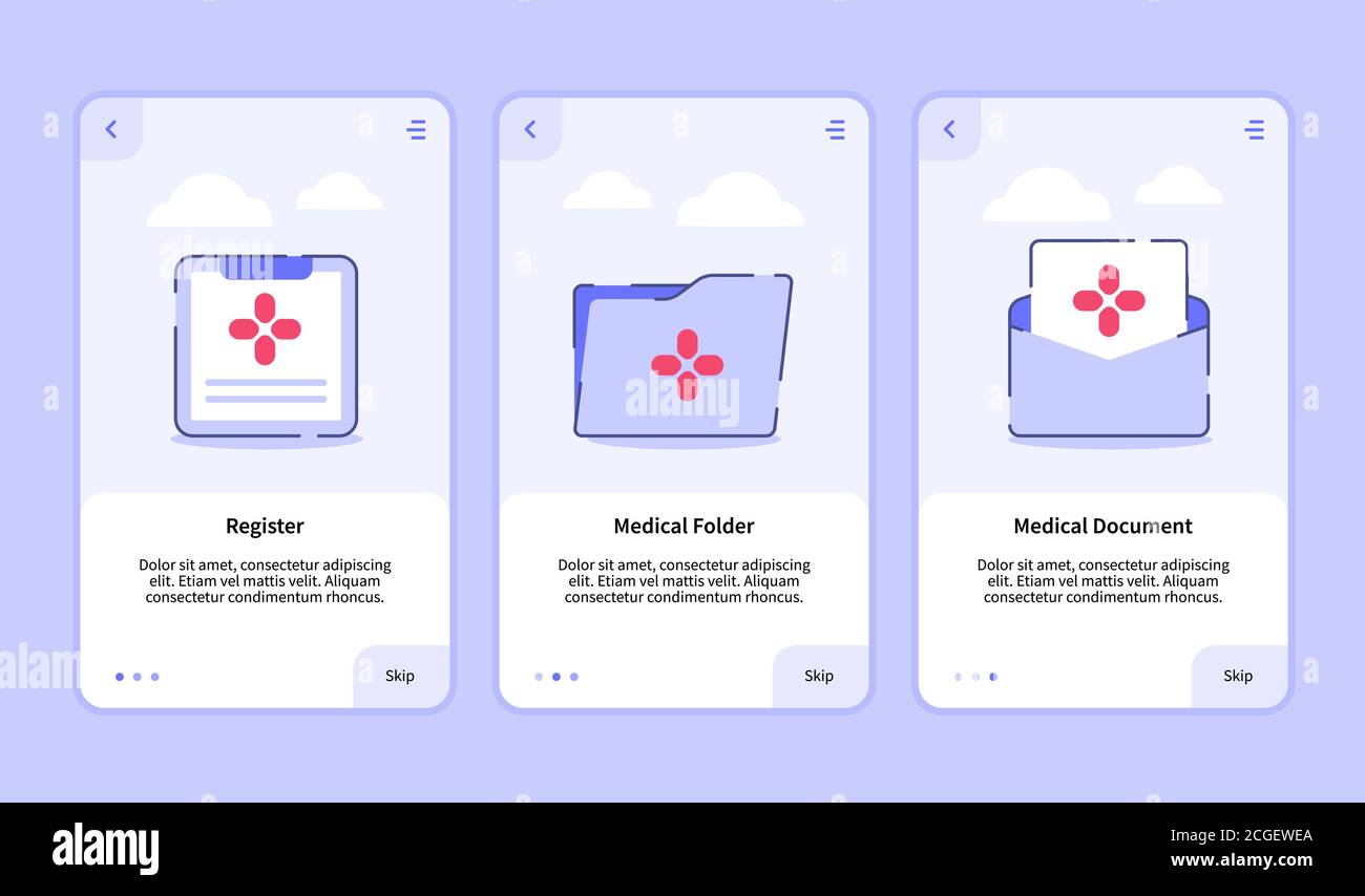Medical icon register medical folder medical document onboarding screen ...
