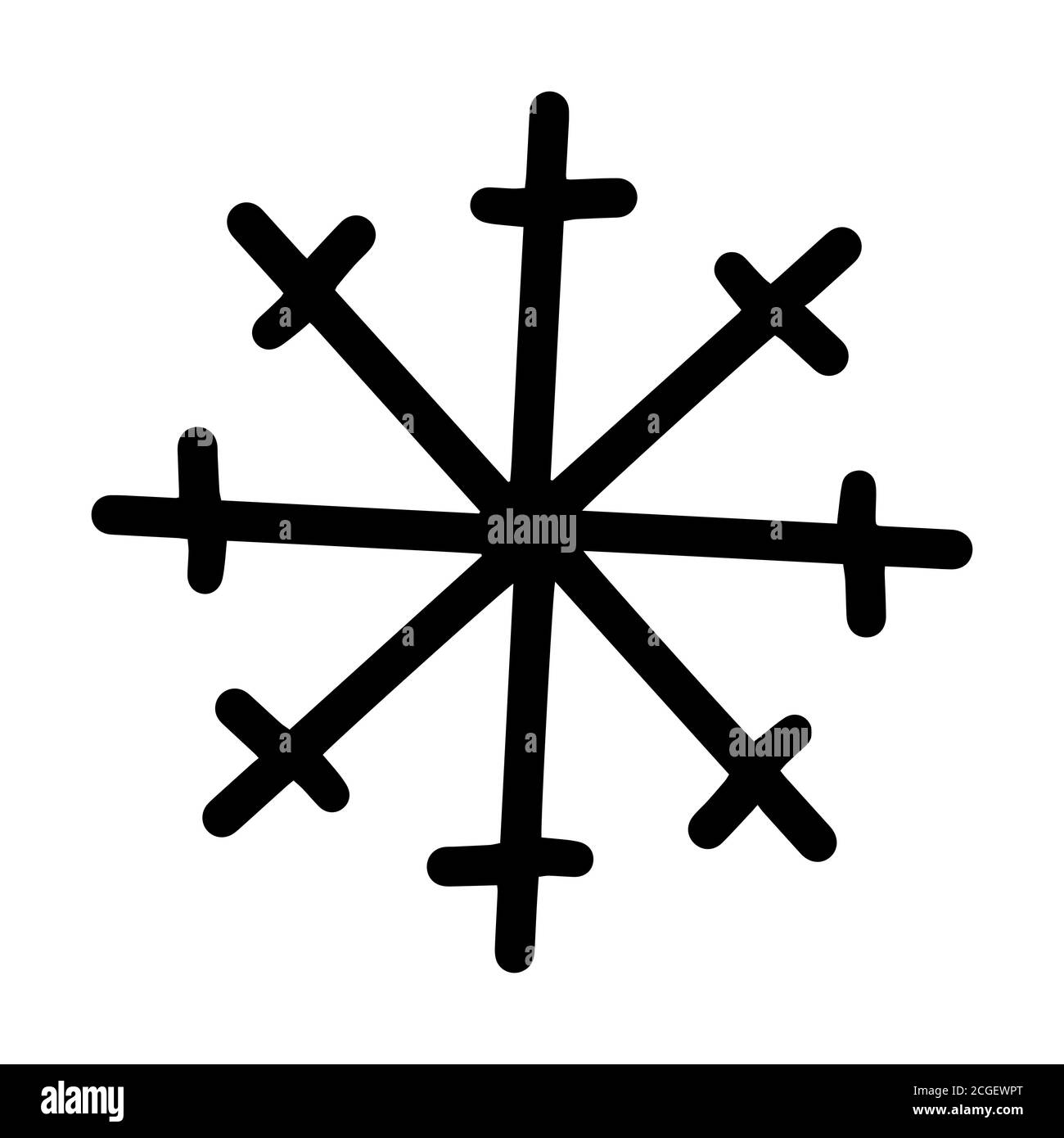 Snowflake doodle isolated on Cut Out Stock Images & Pictures - Alamy