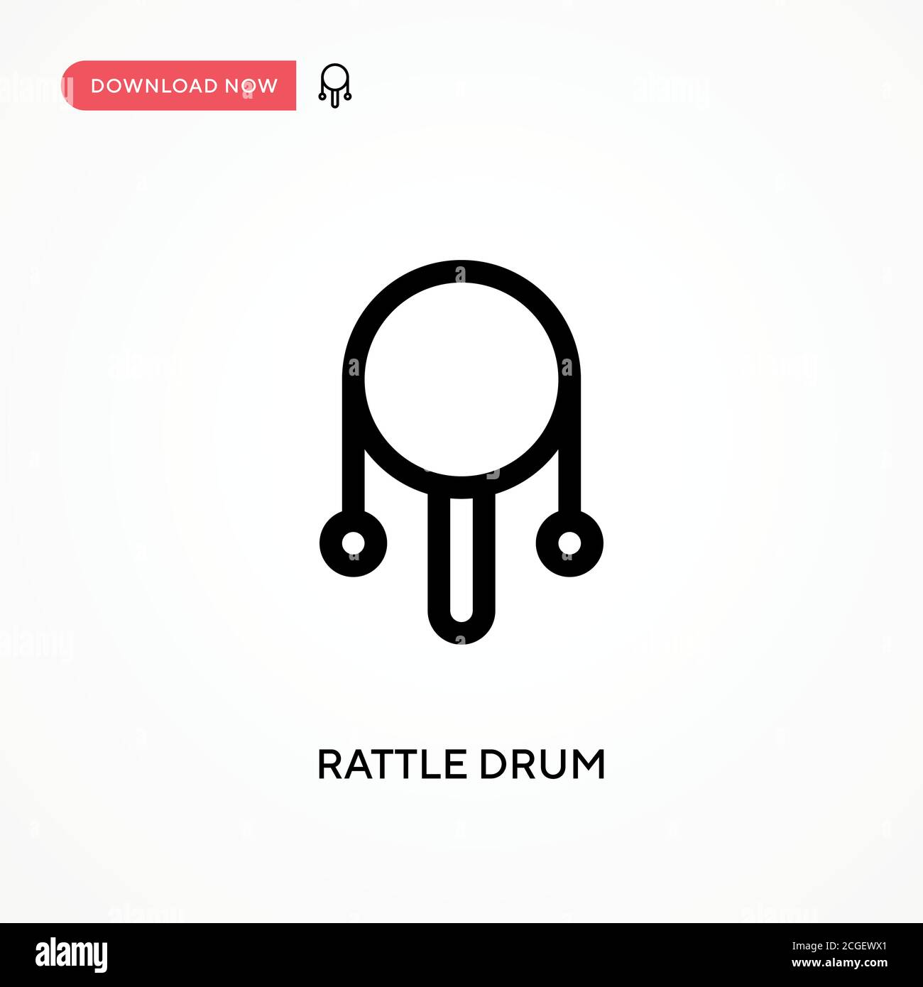 Rattle drum Simple vector icon. Modern, simple flat vector illustration ...