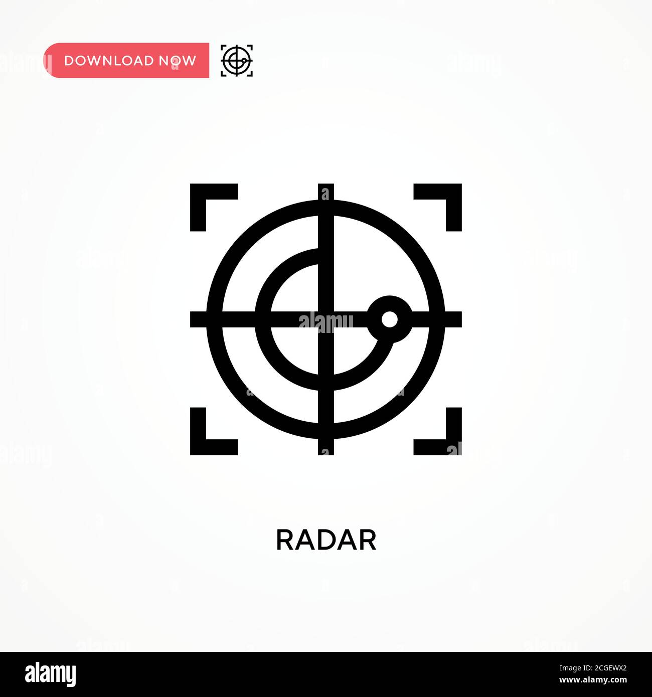 Radar Simple vector icon. Modern, simple flat vector illustration for ...