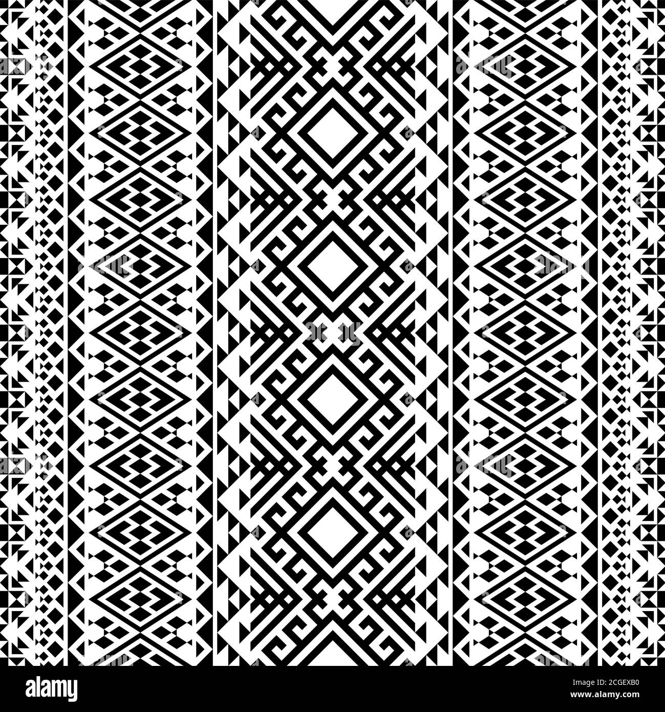 Vertical seamless ethnic pattern texture design background in black ...