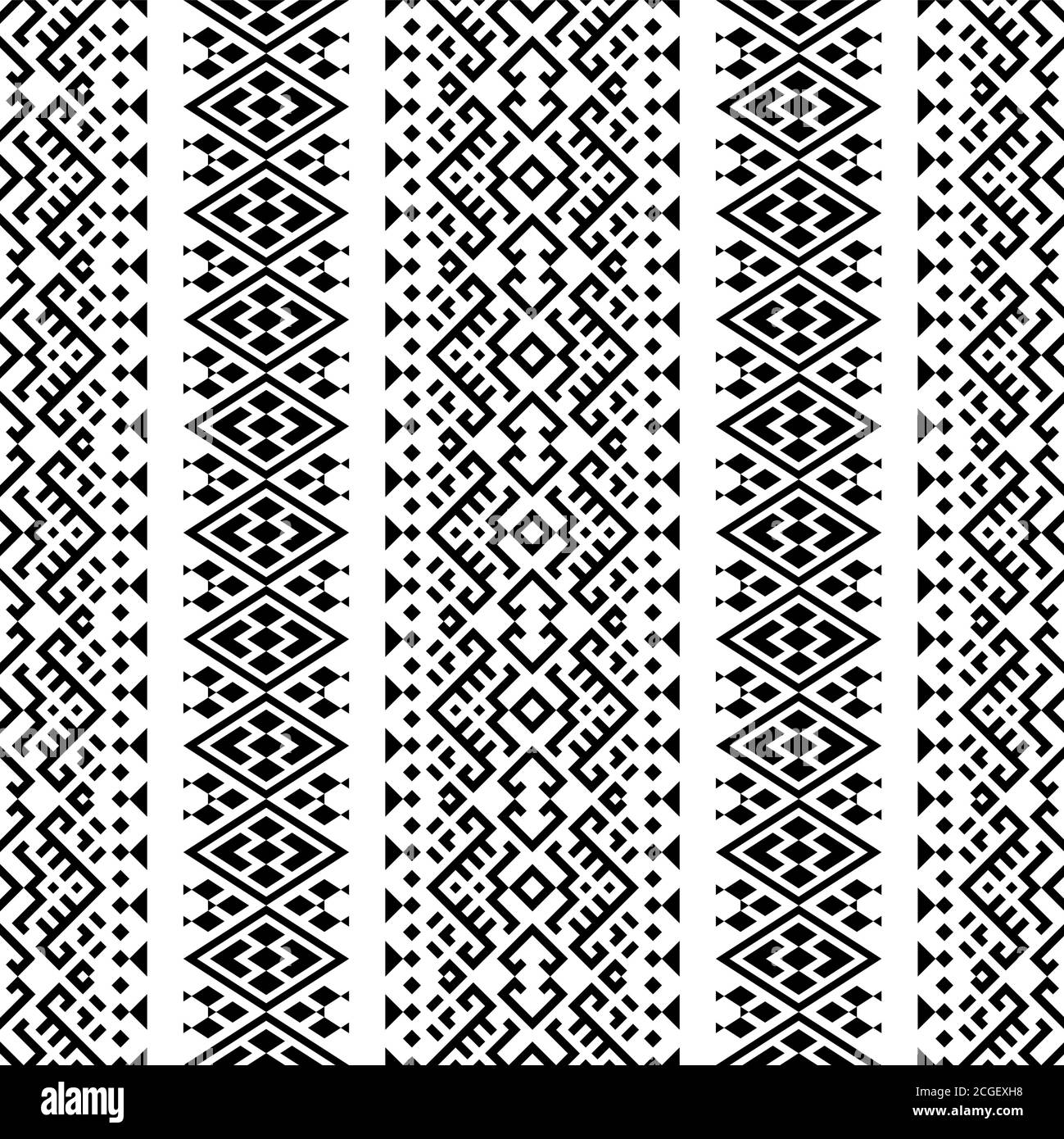 Vertical seamless ethnic pattern texture design background in black ...