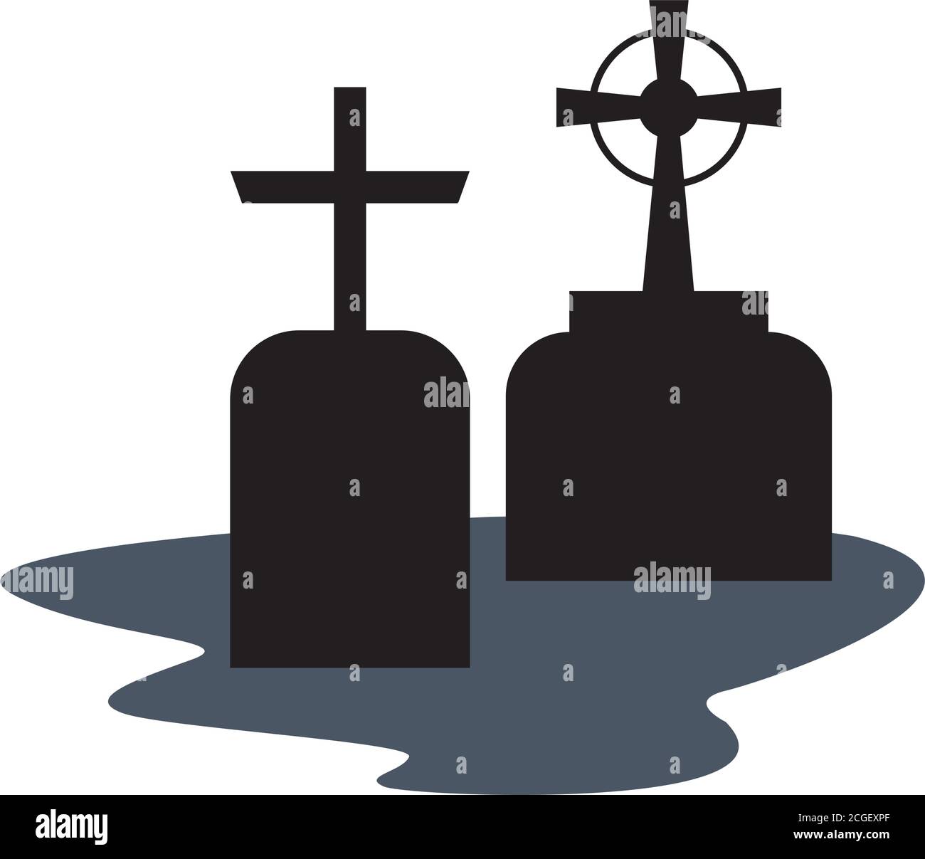 graves with crosses cemetery scene , death tomb cementary and scary ...