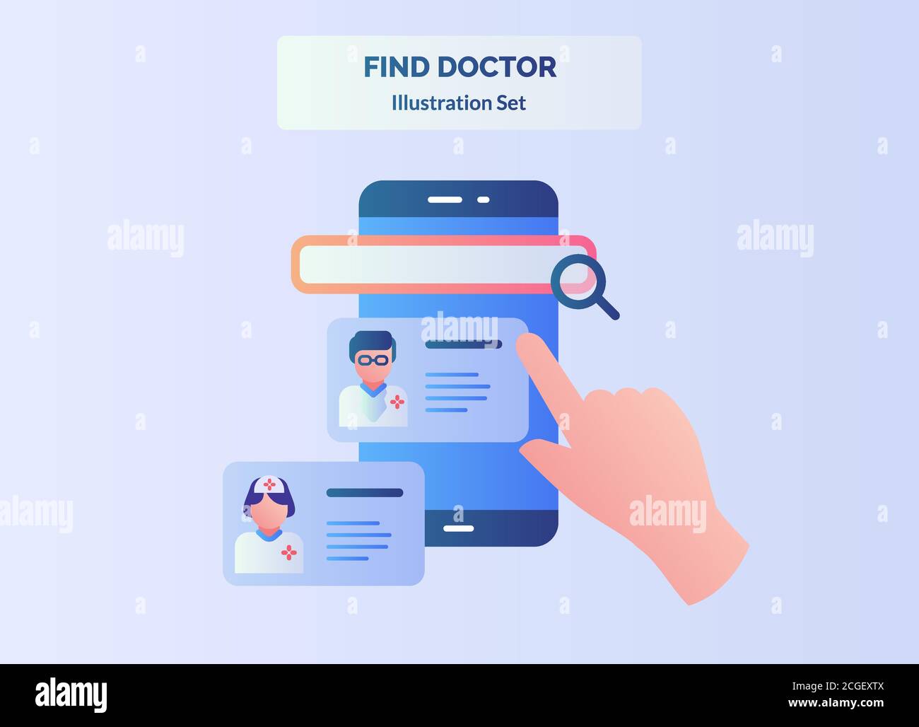 Find doctor finger choose doctor touchscreen smartphone screen with ...